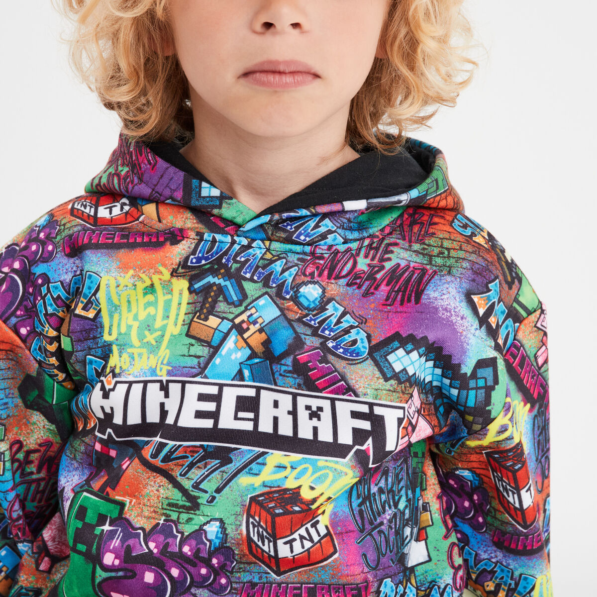 Sweat à capuche hoodie Minecraft multicolore garçon | La Halle