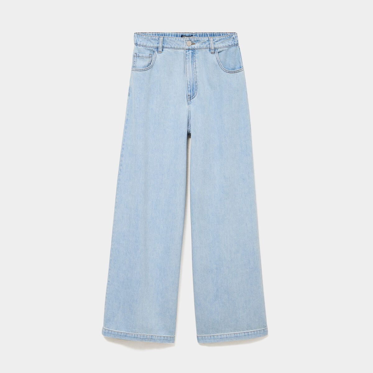 Jean extra large taille haute coton denim triple stone femme | La Halle
