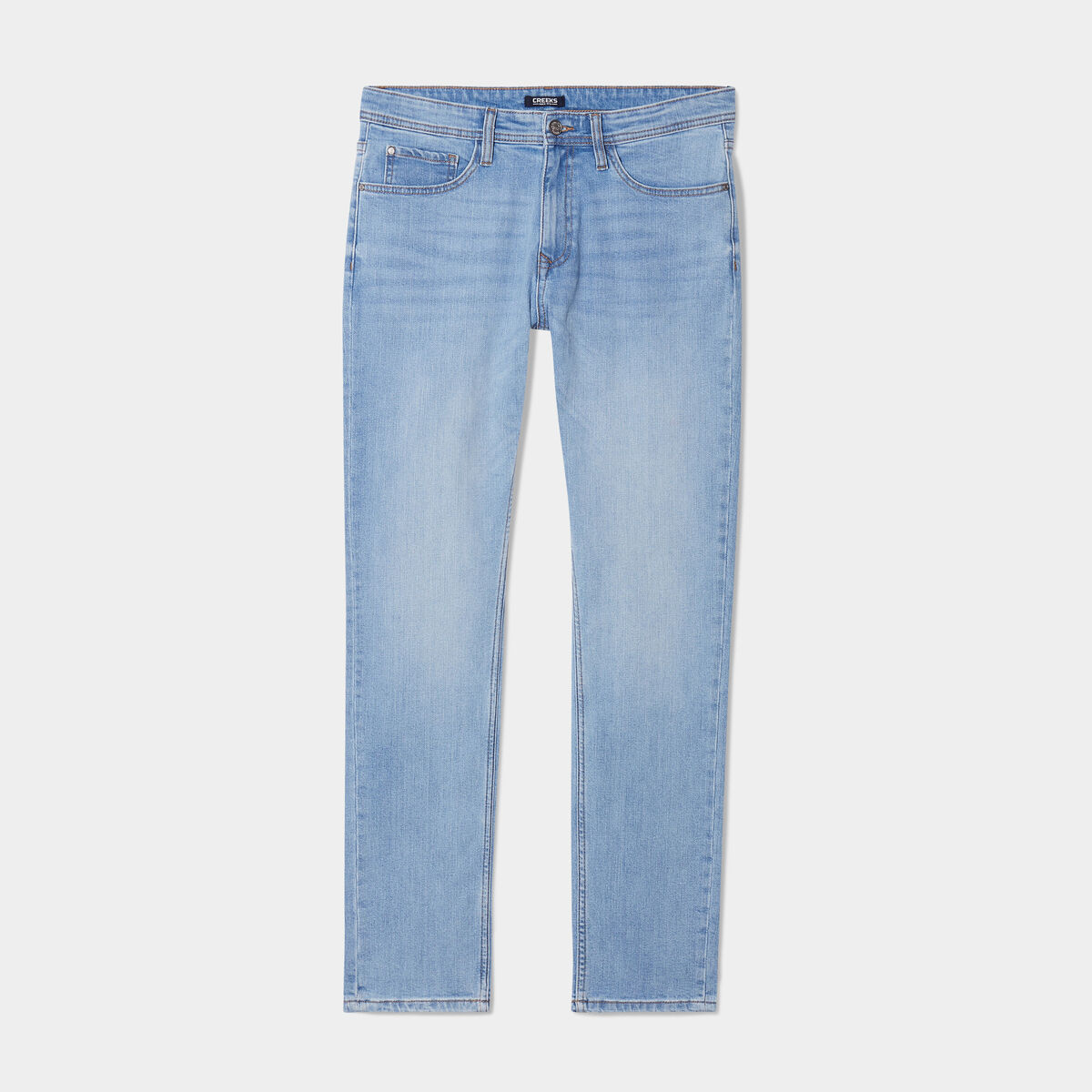 Jeans denim straight 5 poches denim triple stone homme | La Halle