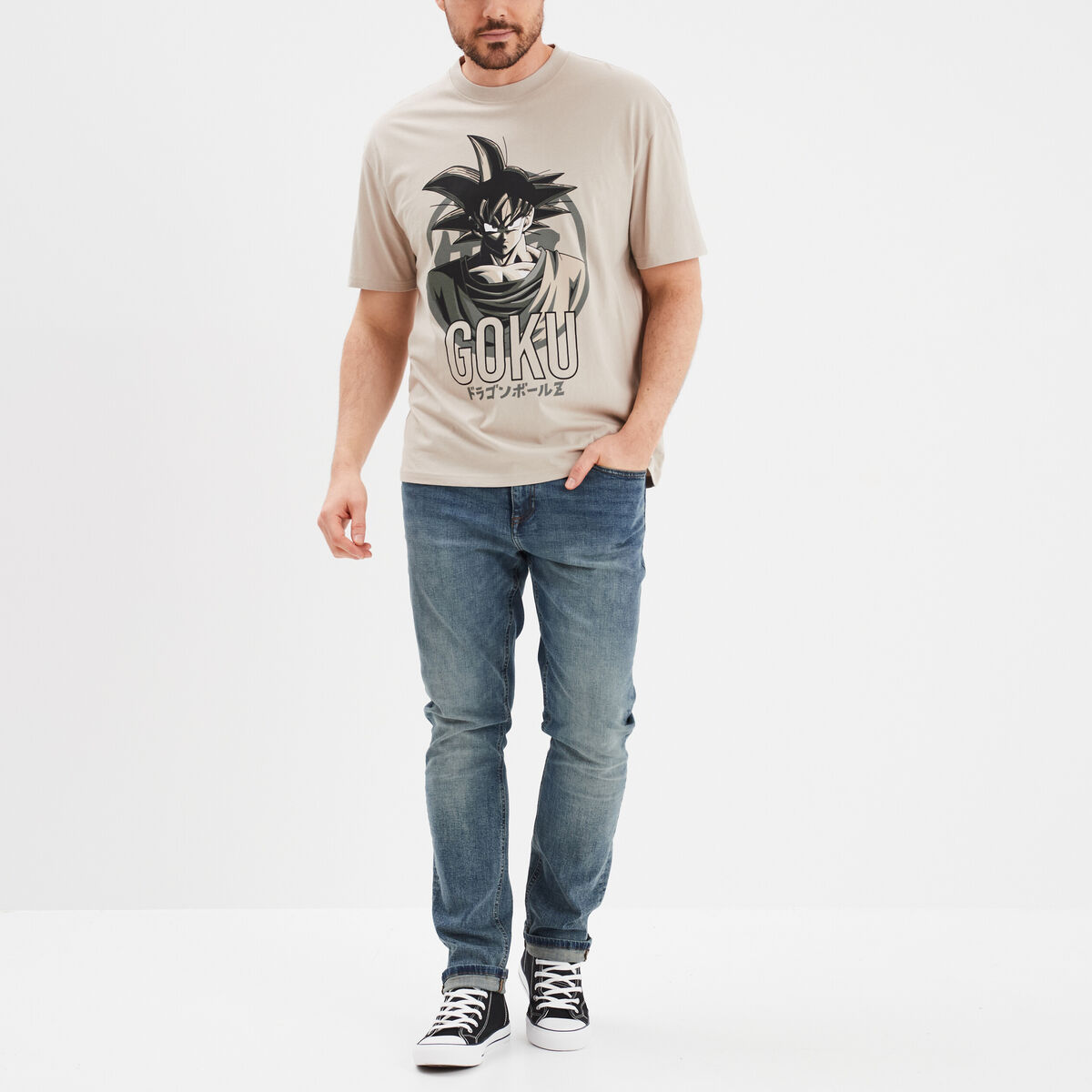 T-shirt col rond Dragon Ball Z Goku sable homme | La Halle