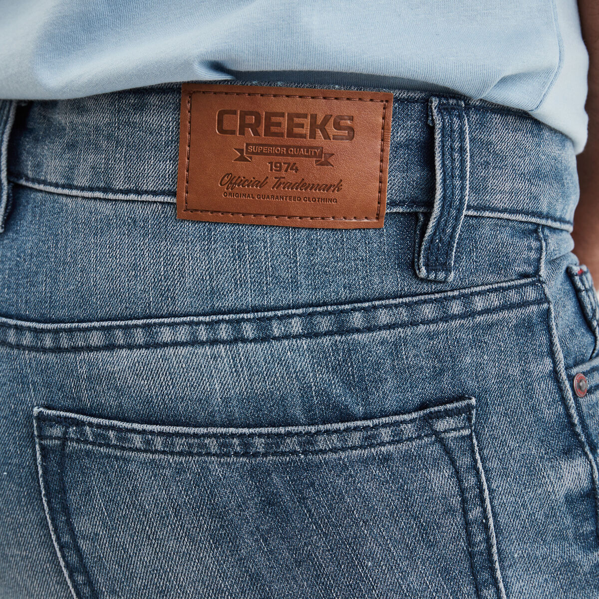 Jeans regular 5 poches Creeks denim bleach homme | La Halle