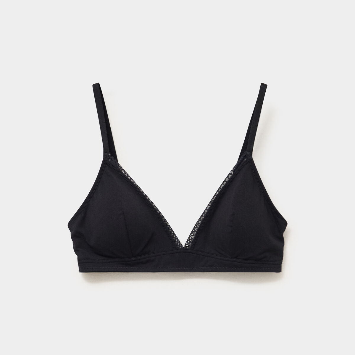 Soutien-gorge triangle paddé coton noir femme | La Halle