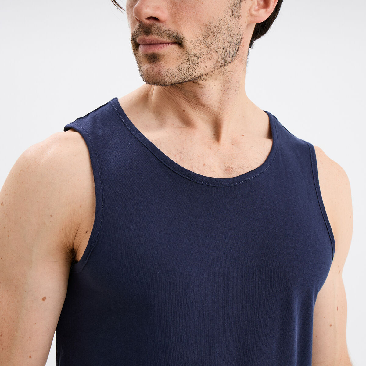 Débardeur bretelles larges bleu marine homme | La Halle