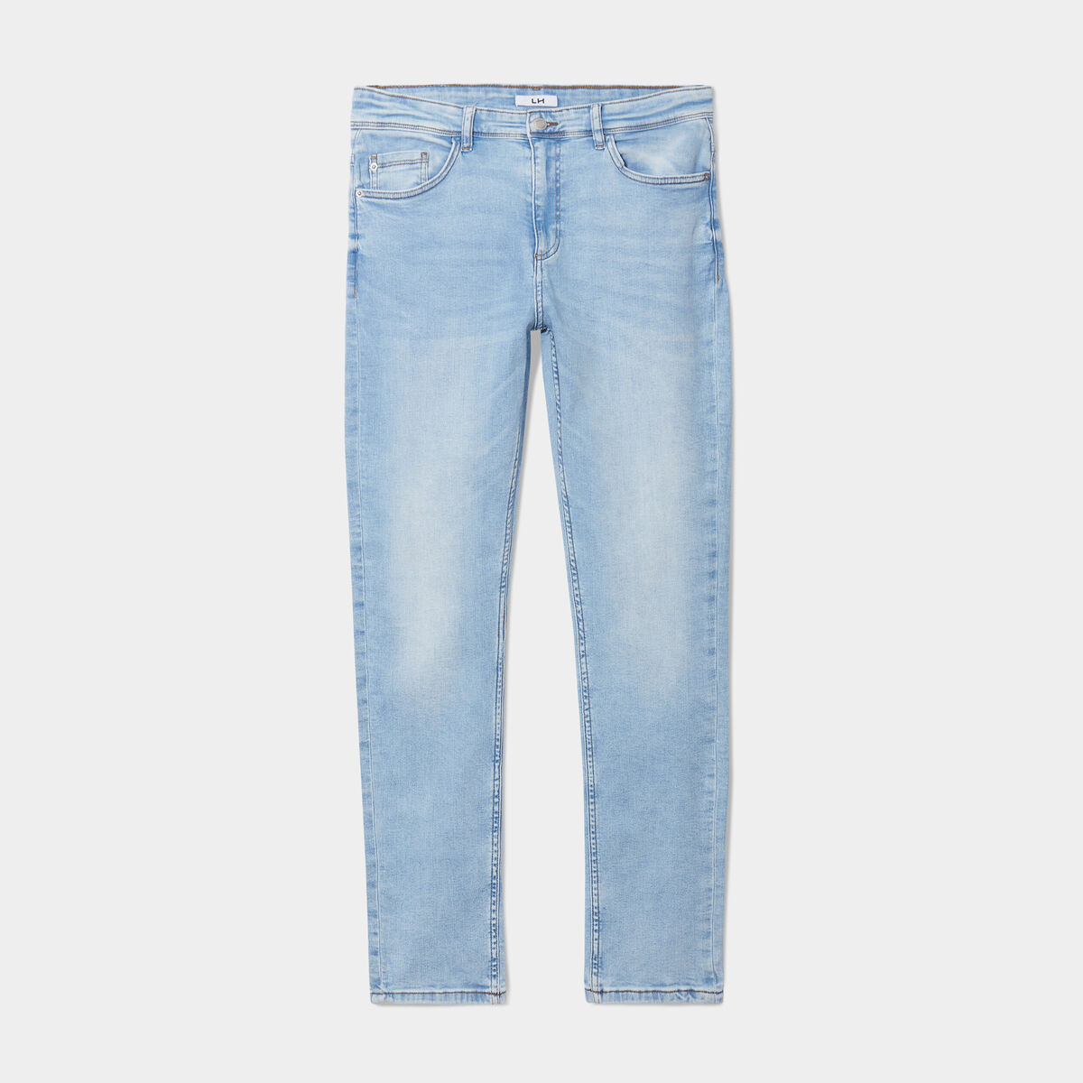 Jeans slim 5 poches denim bleach homme | La Halle