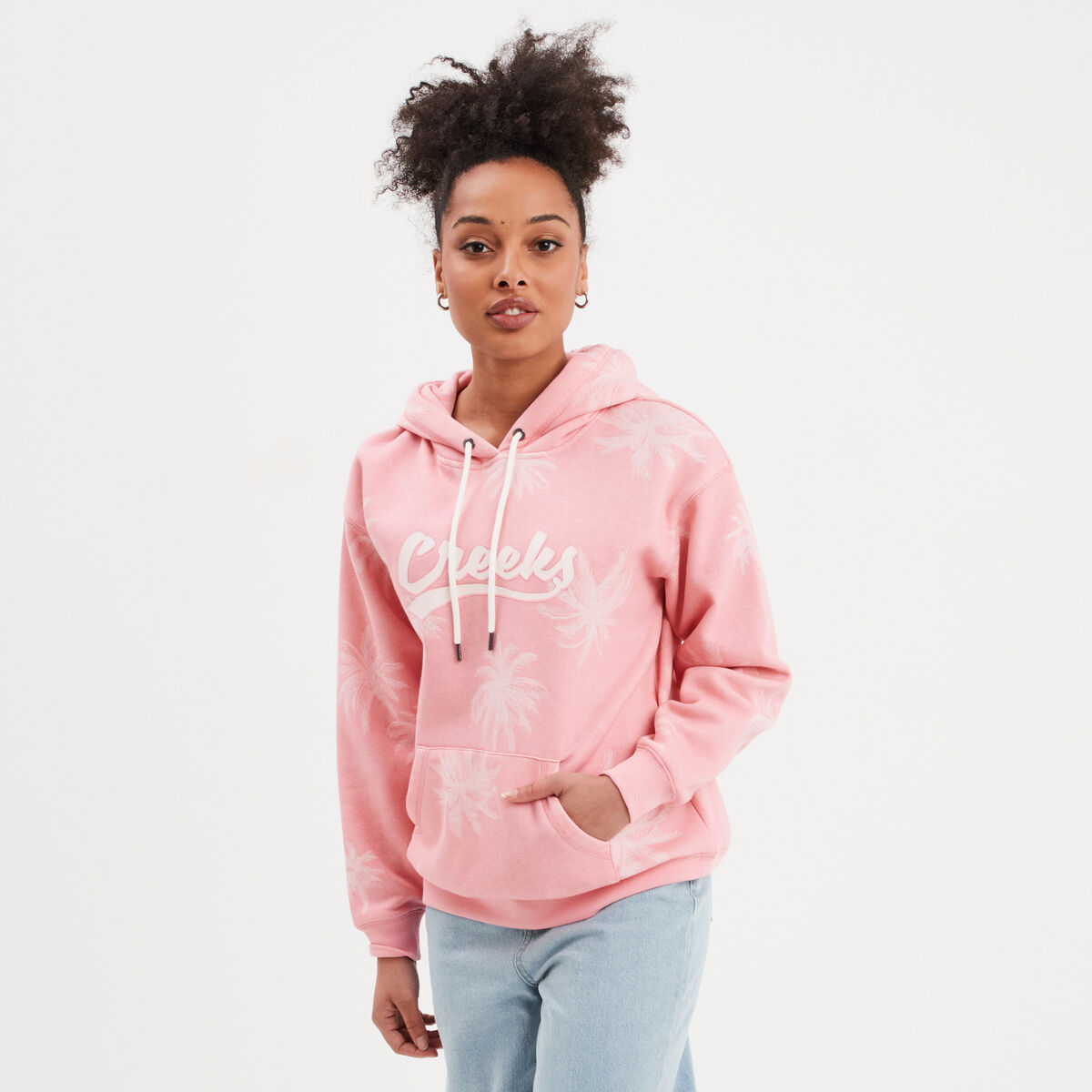 Sweat à capuche hoodie 1 poche Creeks rose femme | La Halle