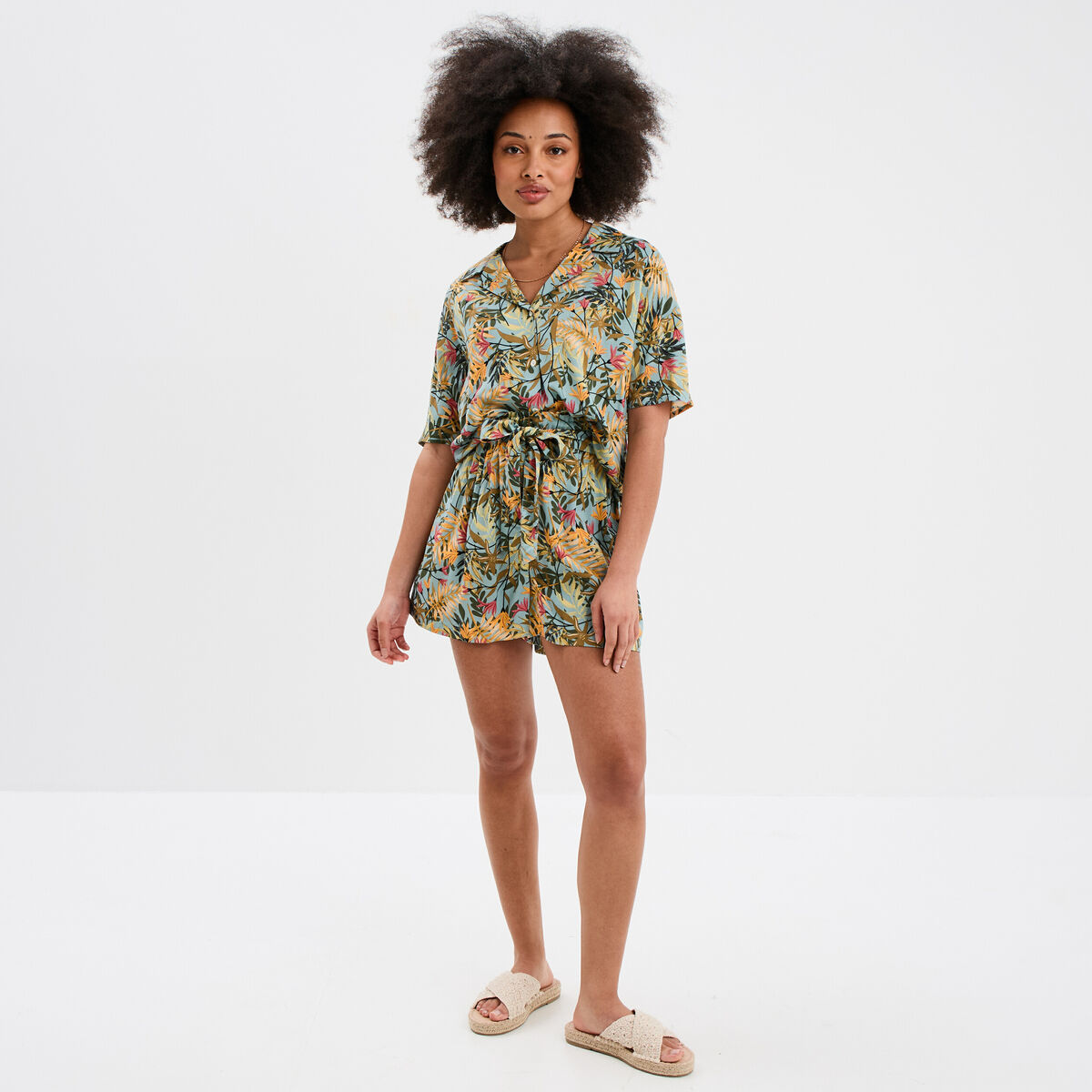 Short ample fluide vert émeraude femme | La Halle