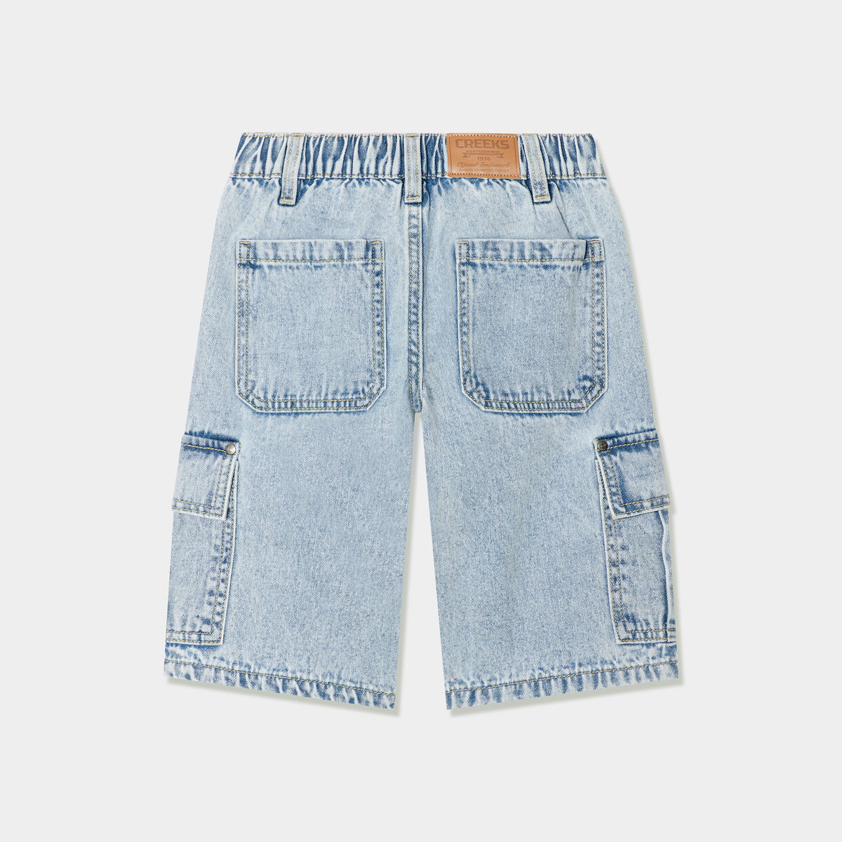 Bermuda cargo en jean denim triple stone garçon | La Halle