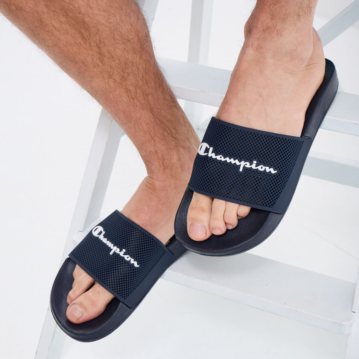 Mules Champion Daytona bleu homme | La Halle