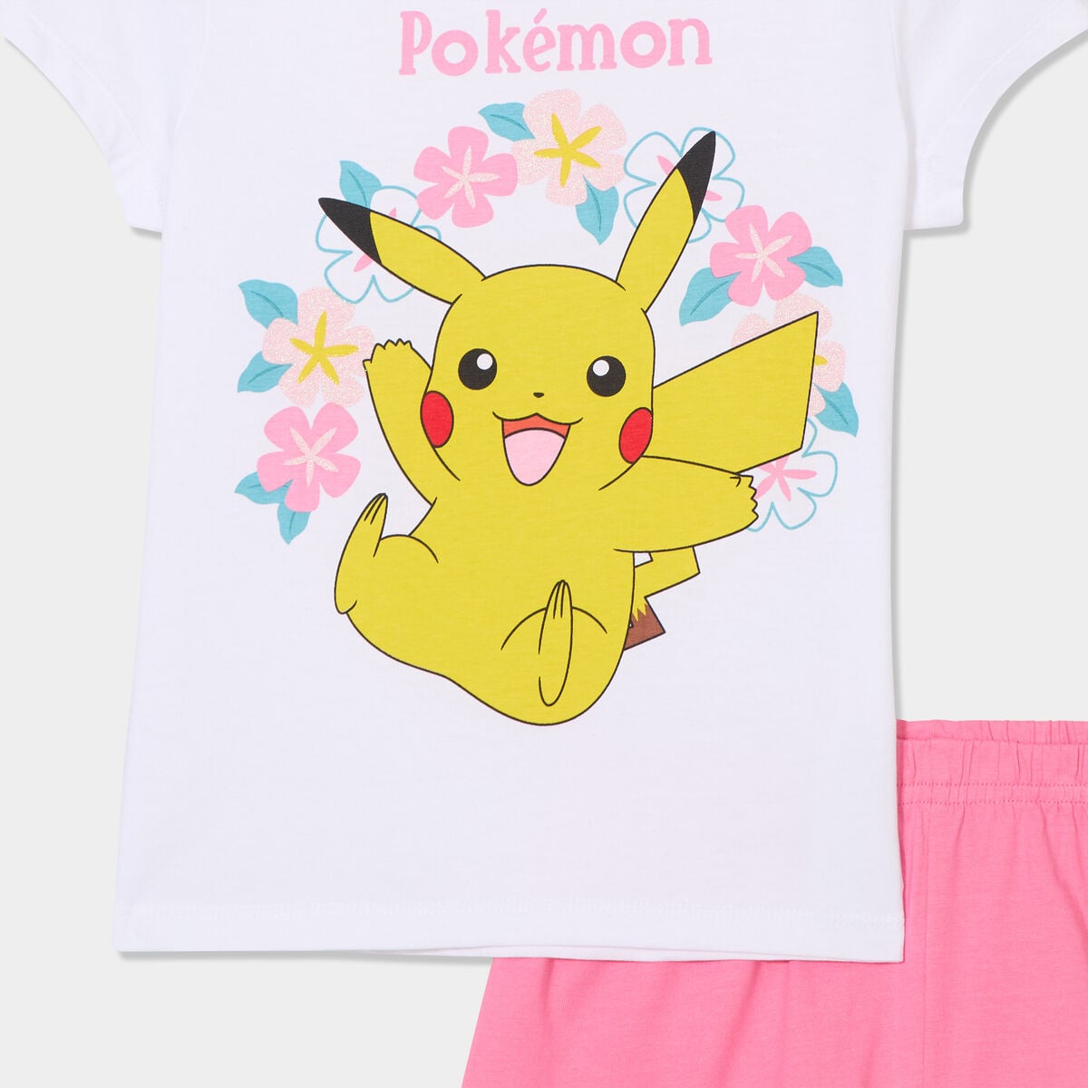 Ensemble pyjama short Pokémon Pikachu rose fille | La Halle