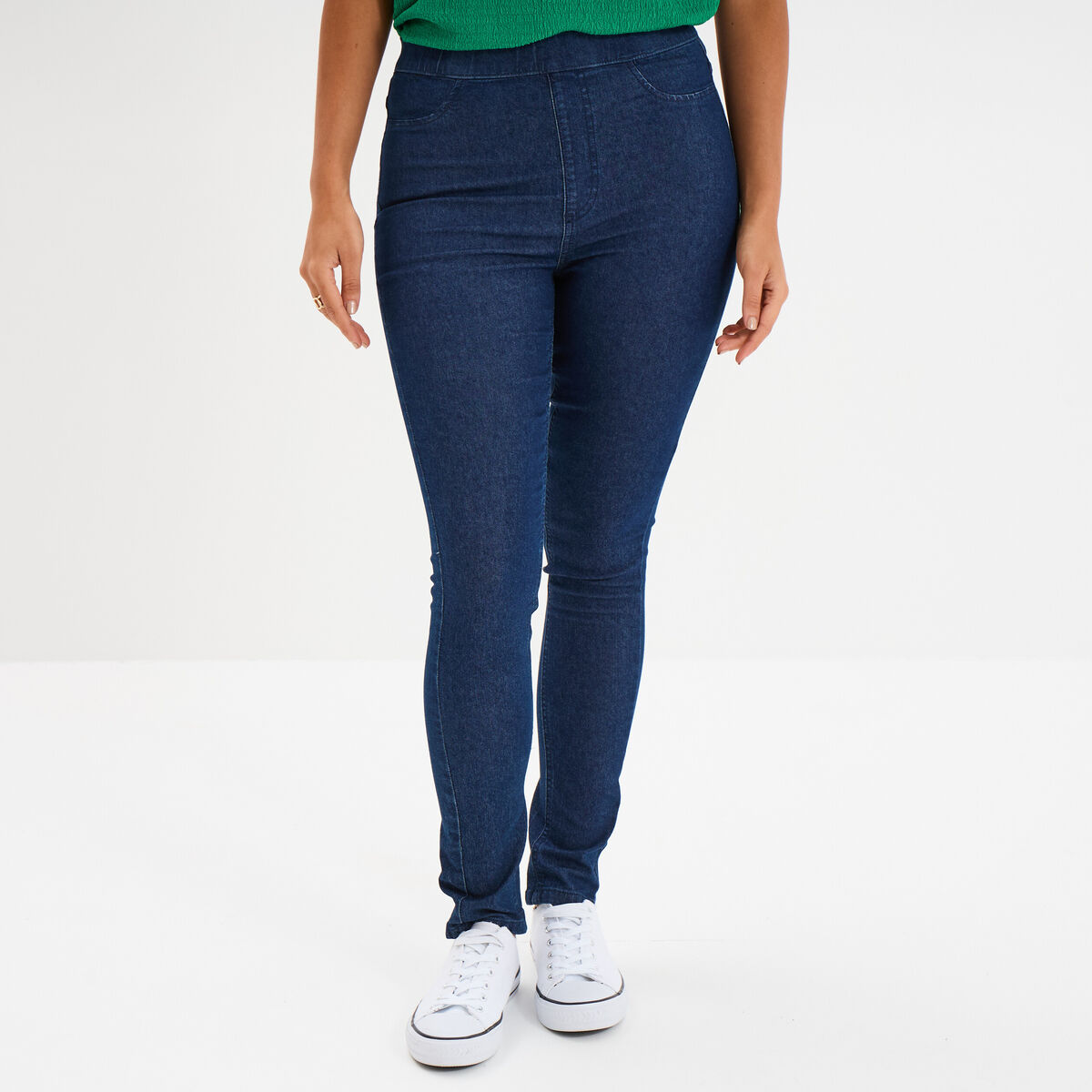 Jegging taille haute denim brut femme | La Halle