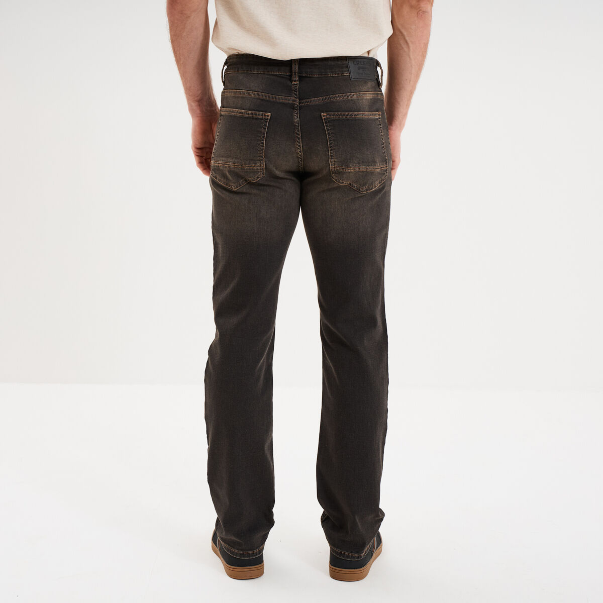 Jean stretch coupe regular denim noir homme | La Halle