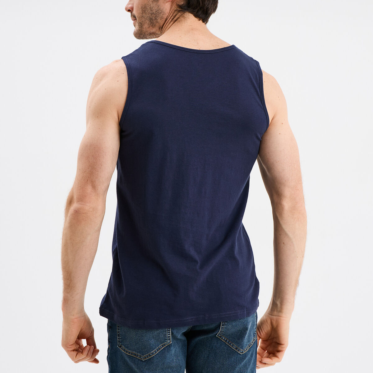 Débardeur bretelles larges bleu marine homme | La Halle