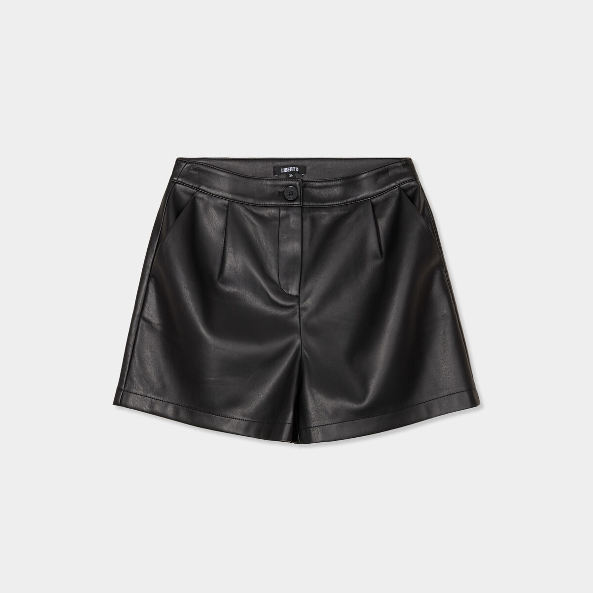 Short large simili cuir Liberto noir femme | La Halle