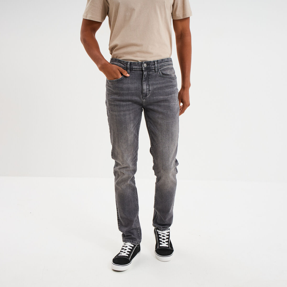 Jeans slim 5 poches denim gris homme | La Halle