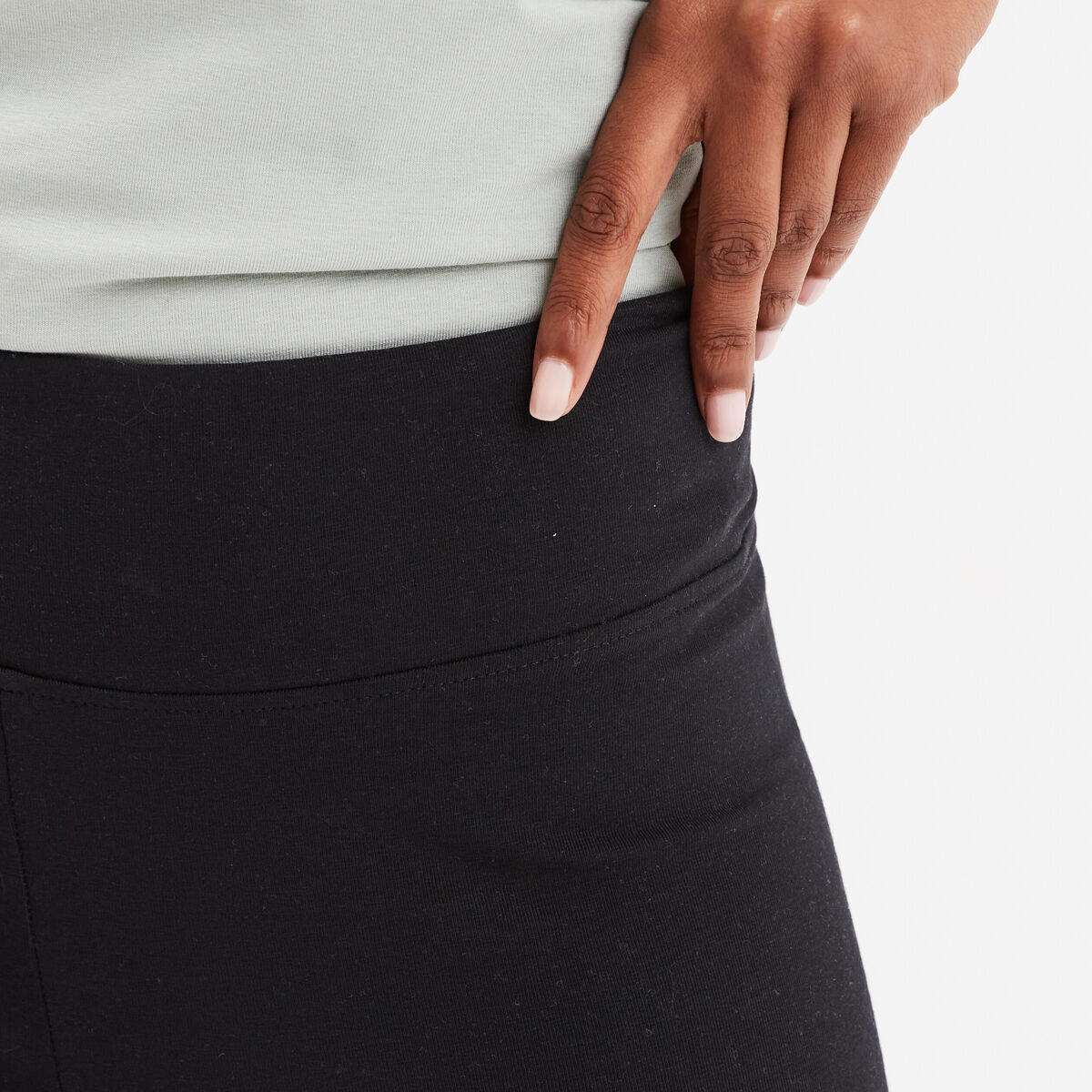 Legging taille haute coton noir femme | La Halle