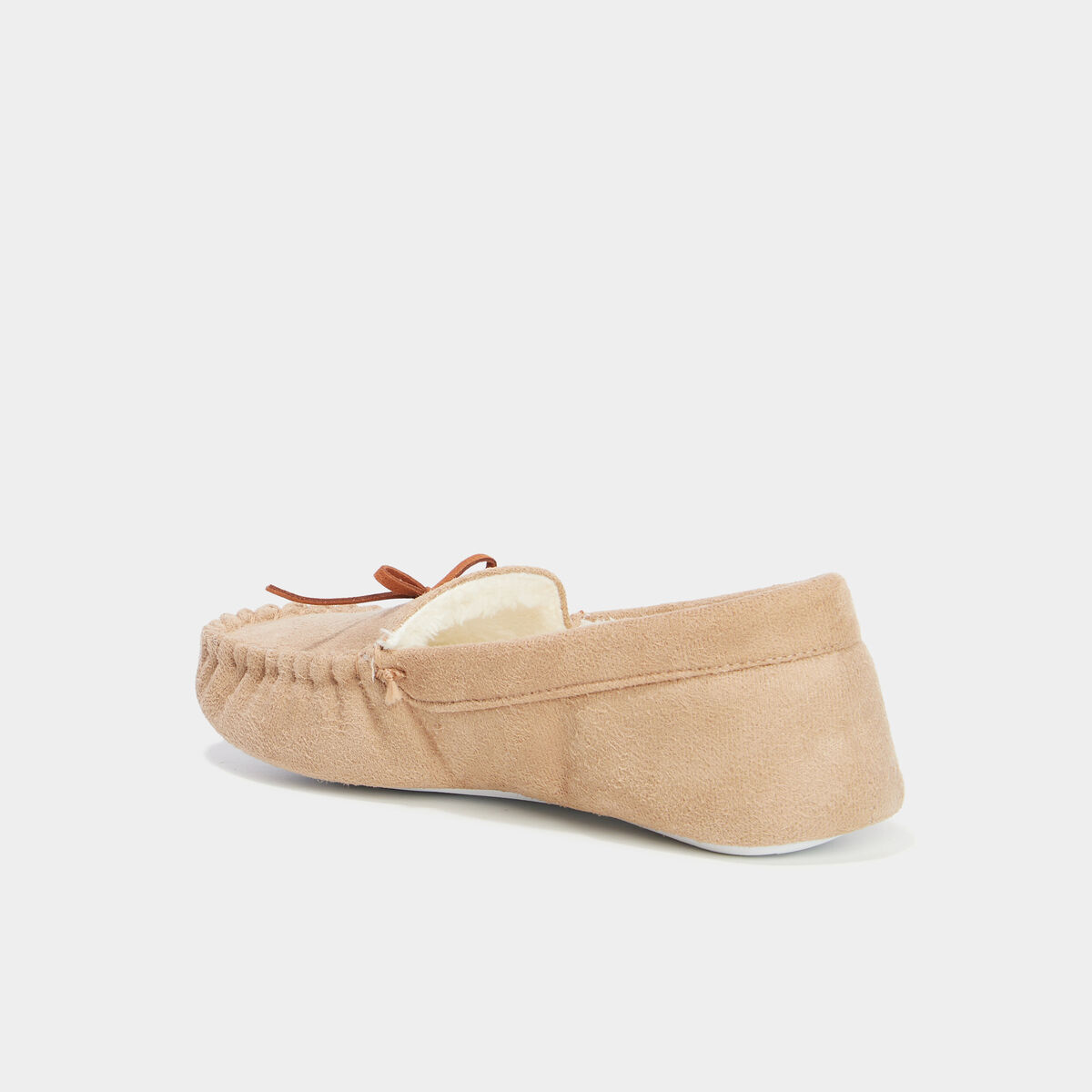 Chaussons mocassins fourrés camel femme | La Halle