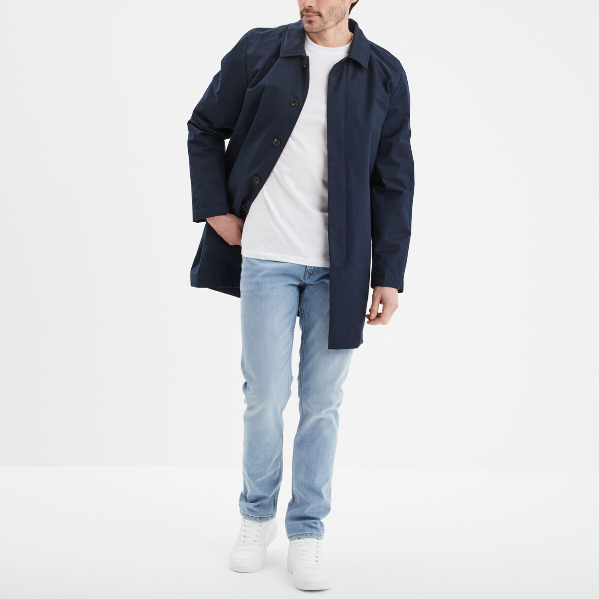 Jeans denim straight 5 poches denim triple stone homme | La Halle