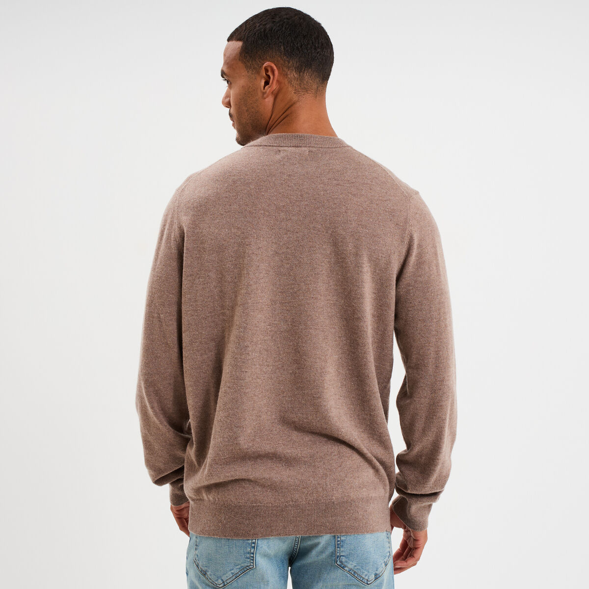 Pull col rond manches longues gris homme | La Halle