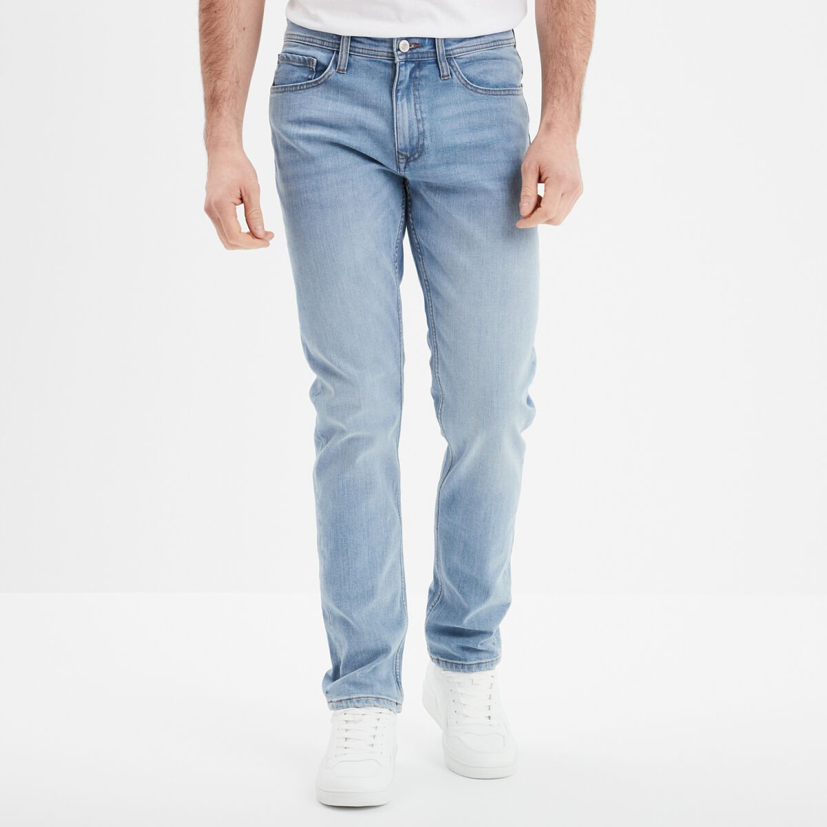 Jeans denim straight 5 poches Creeks denim triple stone homme | La Halle