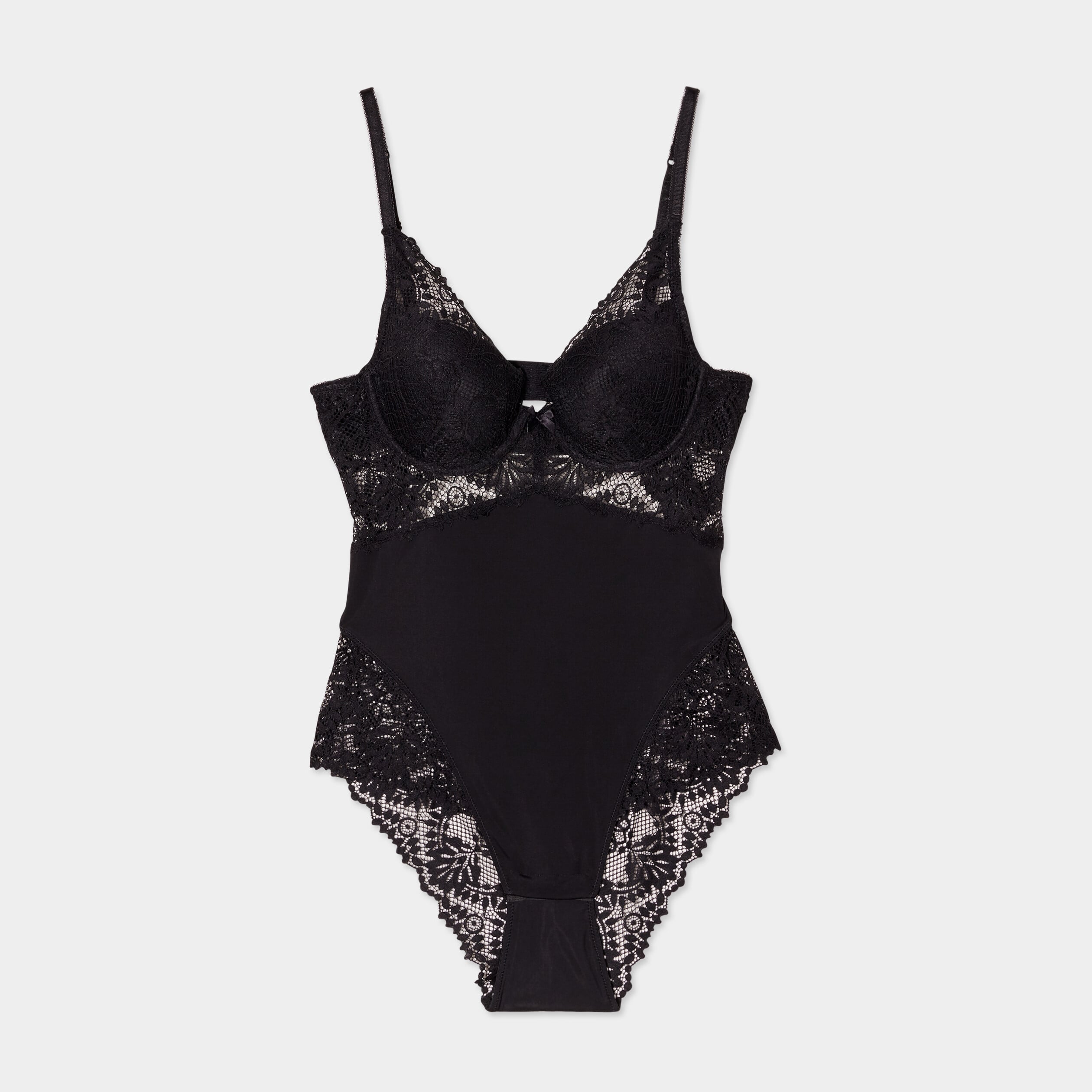 Body paddé en dentelle noir femme | La Halle