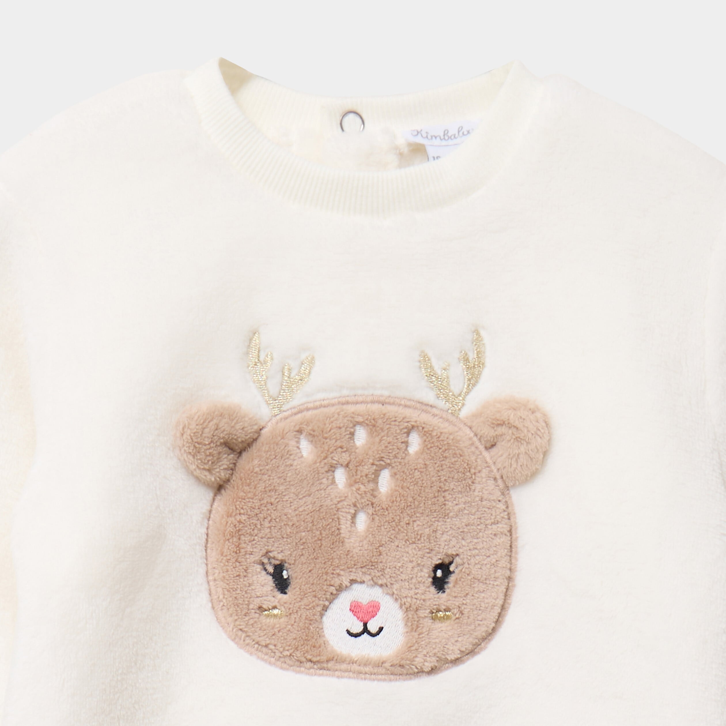 Sweat polaire manches longues creme bébé fille | La Halle