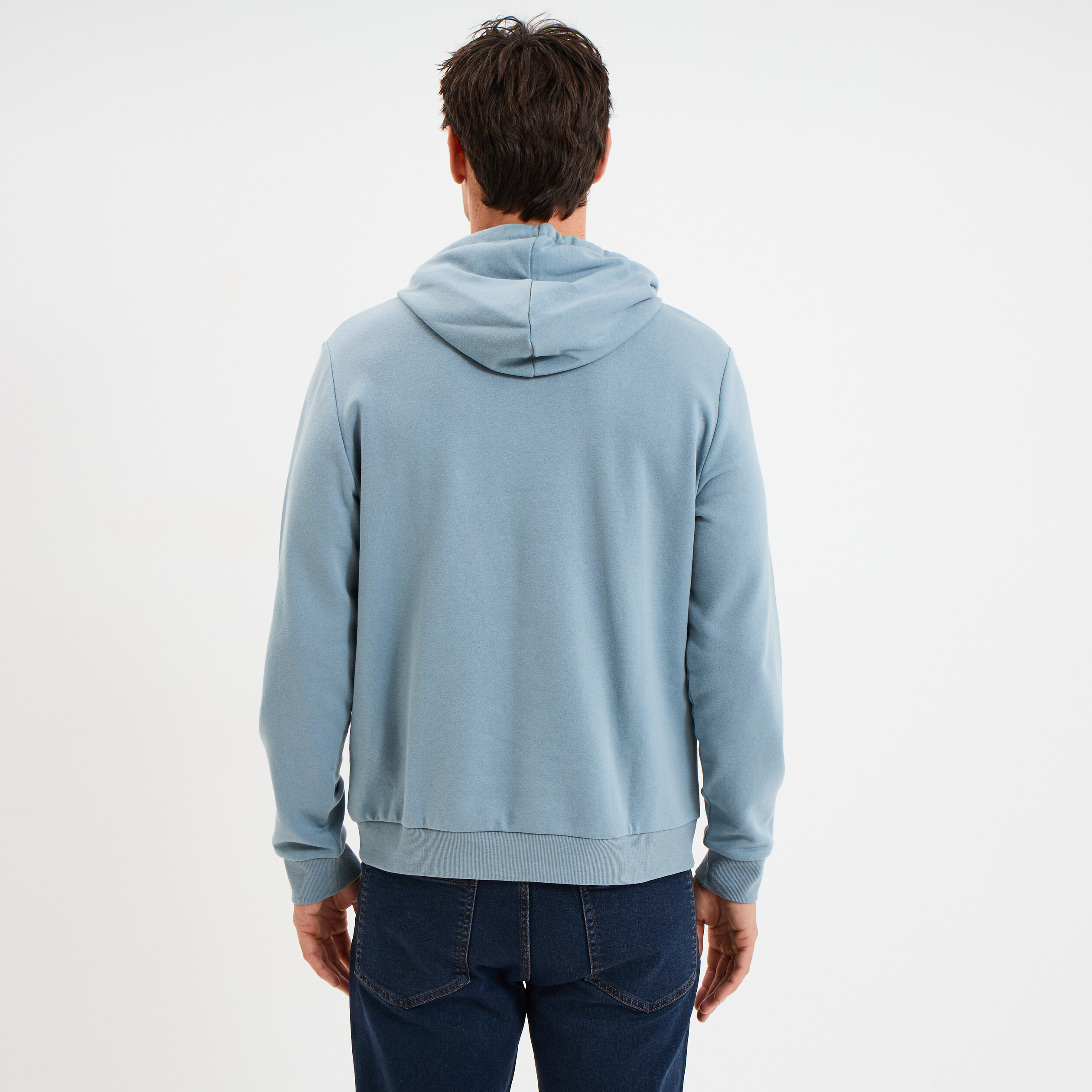Sweat molleton à capuche hoodie gris homme | La Halle