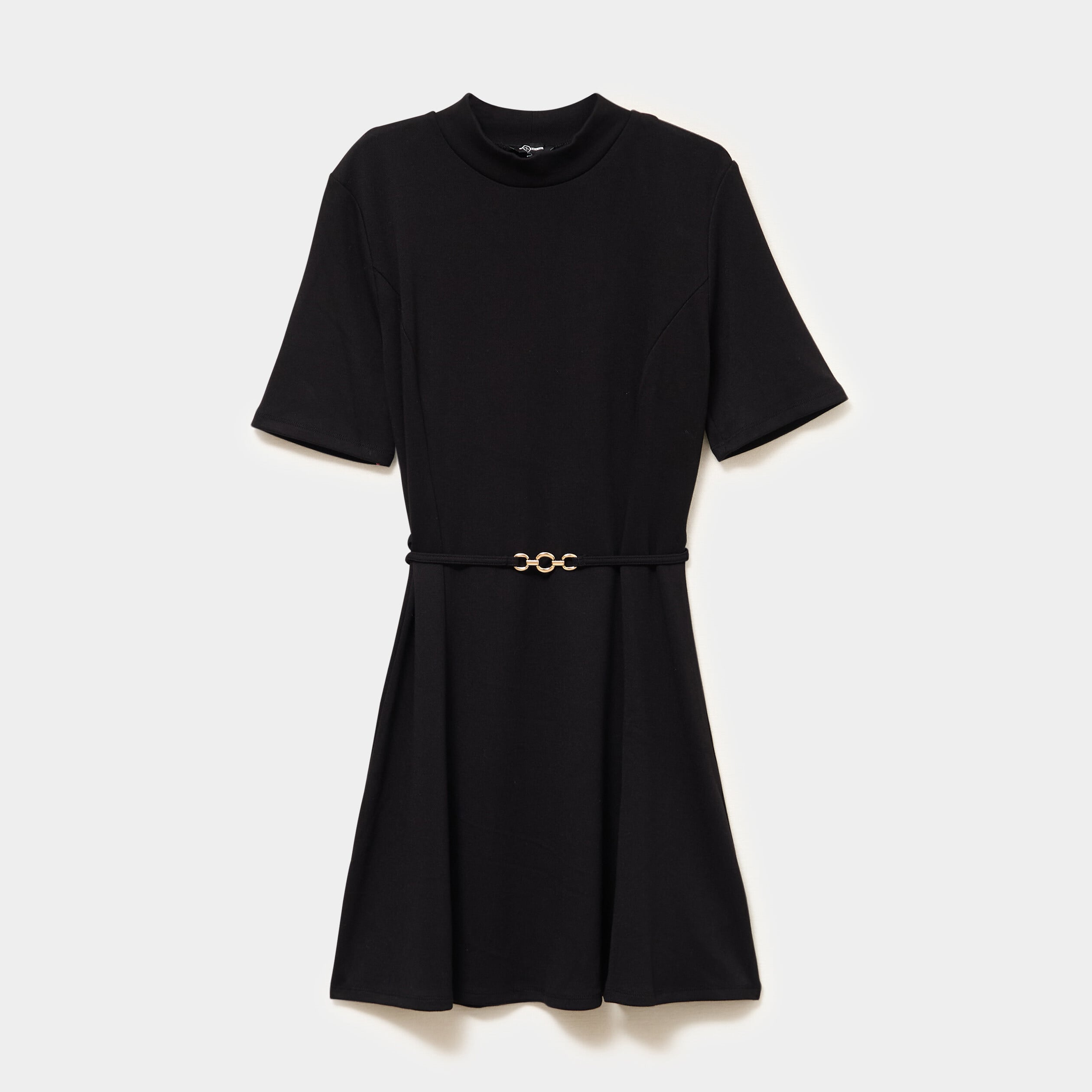 Robe évasée boucle taille noir femme | La Halle
