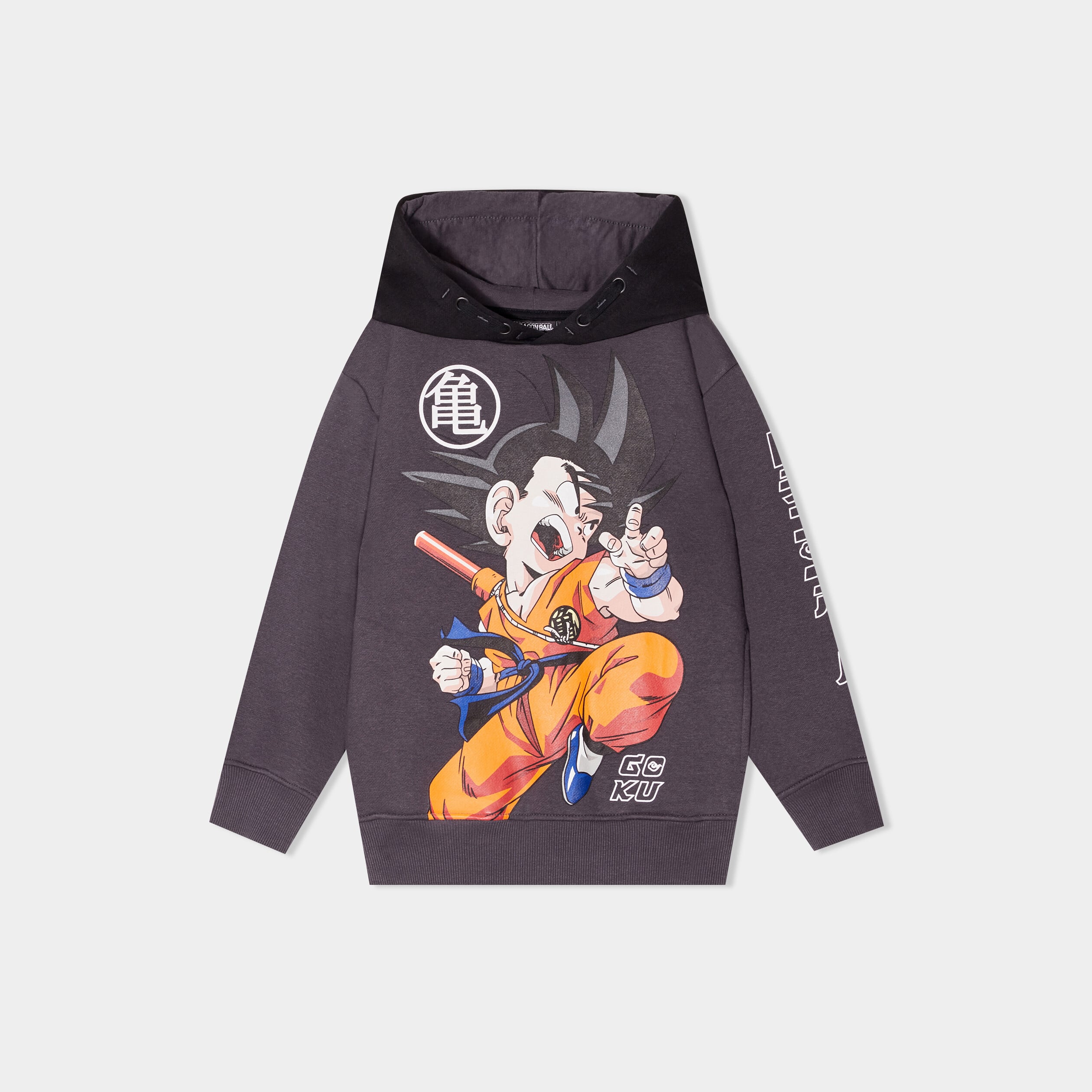 Sweat à capuche hoodie Dragon Ball Goku gris foncé garçon | La Halle