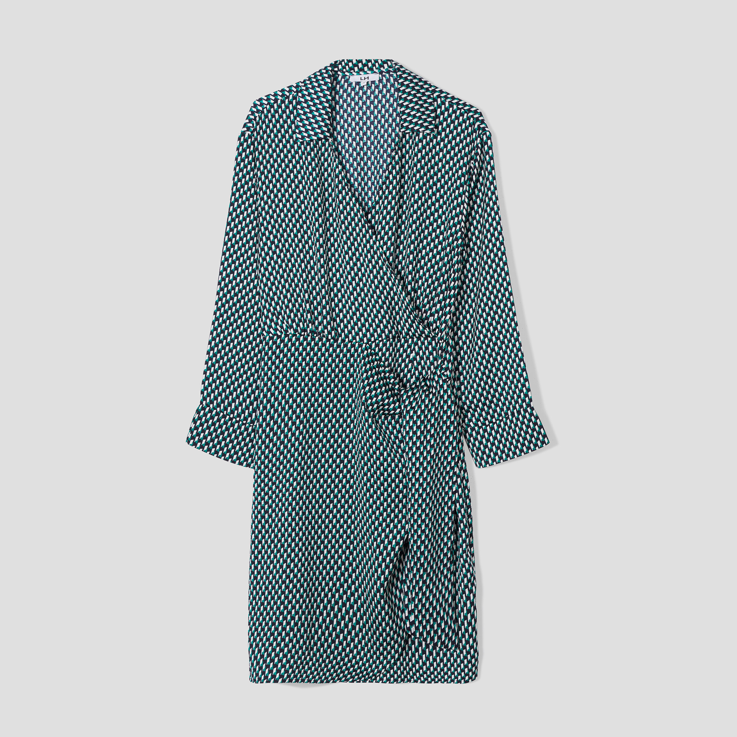 Robe col cache-coeur avec noeud bleu marine femme | La Halle