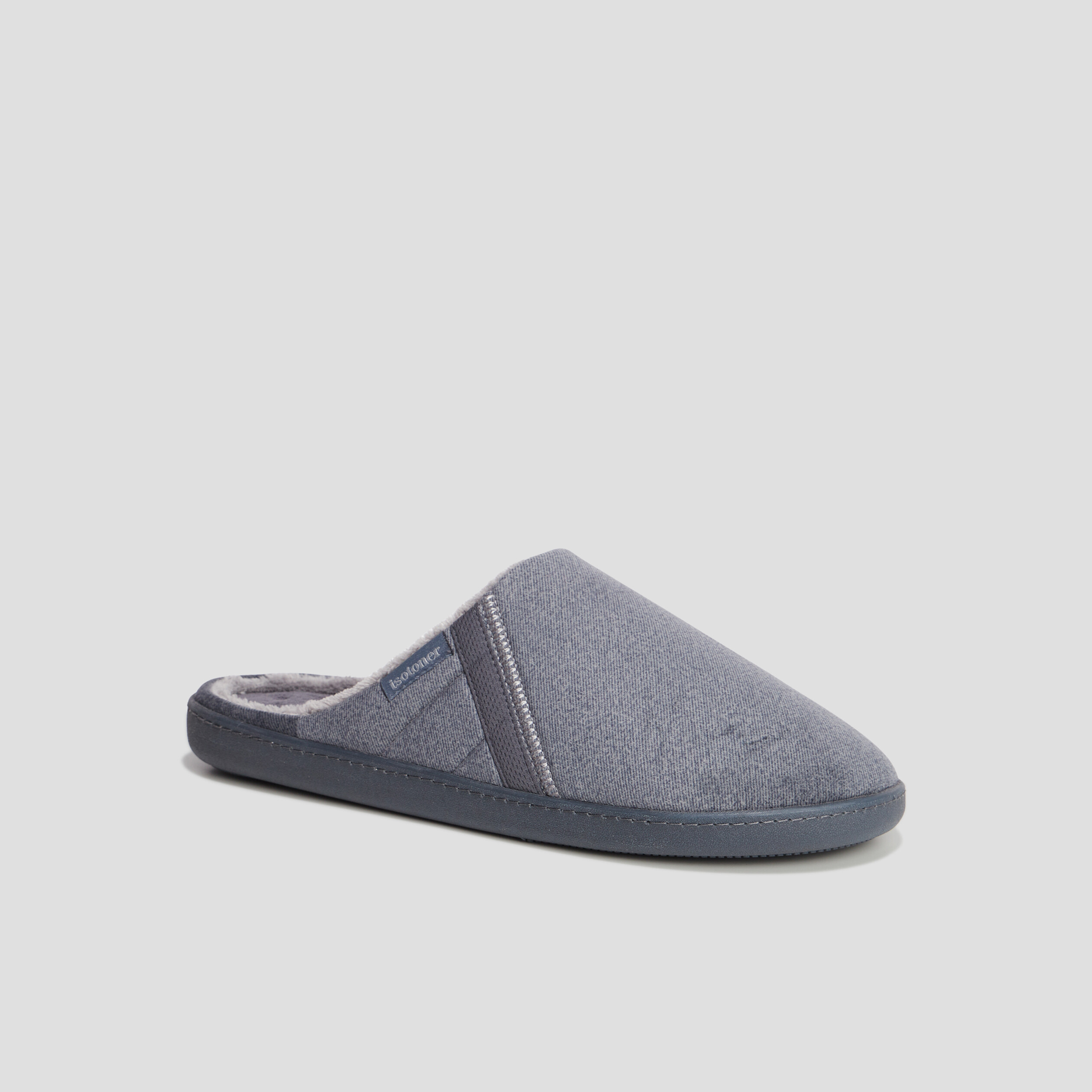 Chaussons mules Isotoner Ergonomie gris homme | La Halle