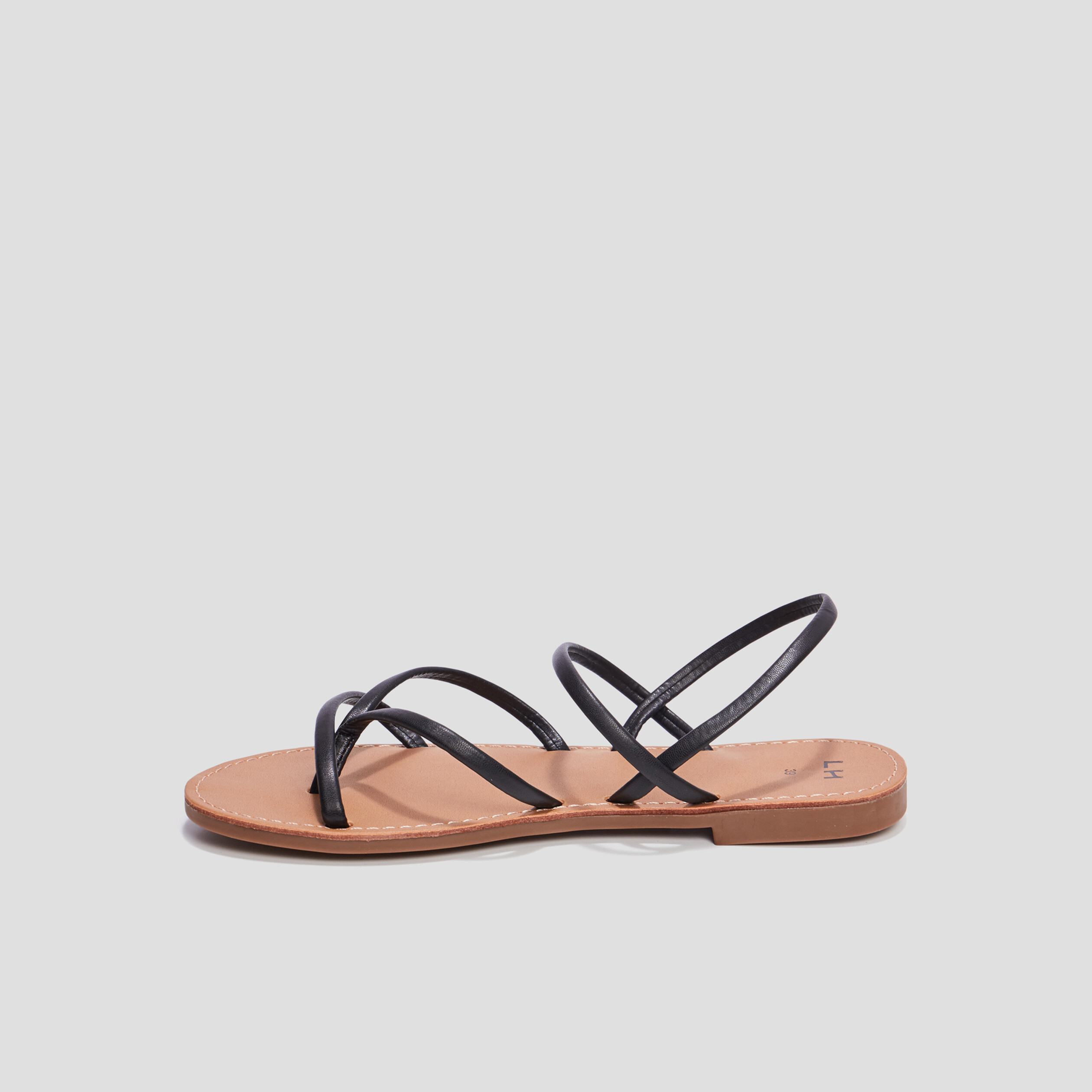 Sandales plates noir femme | La Halle