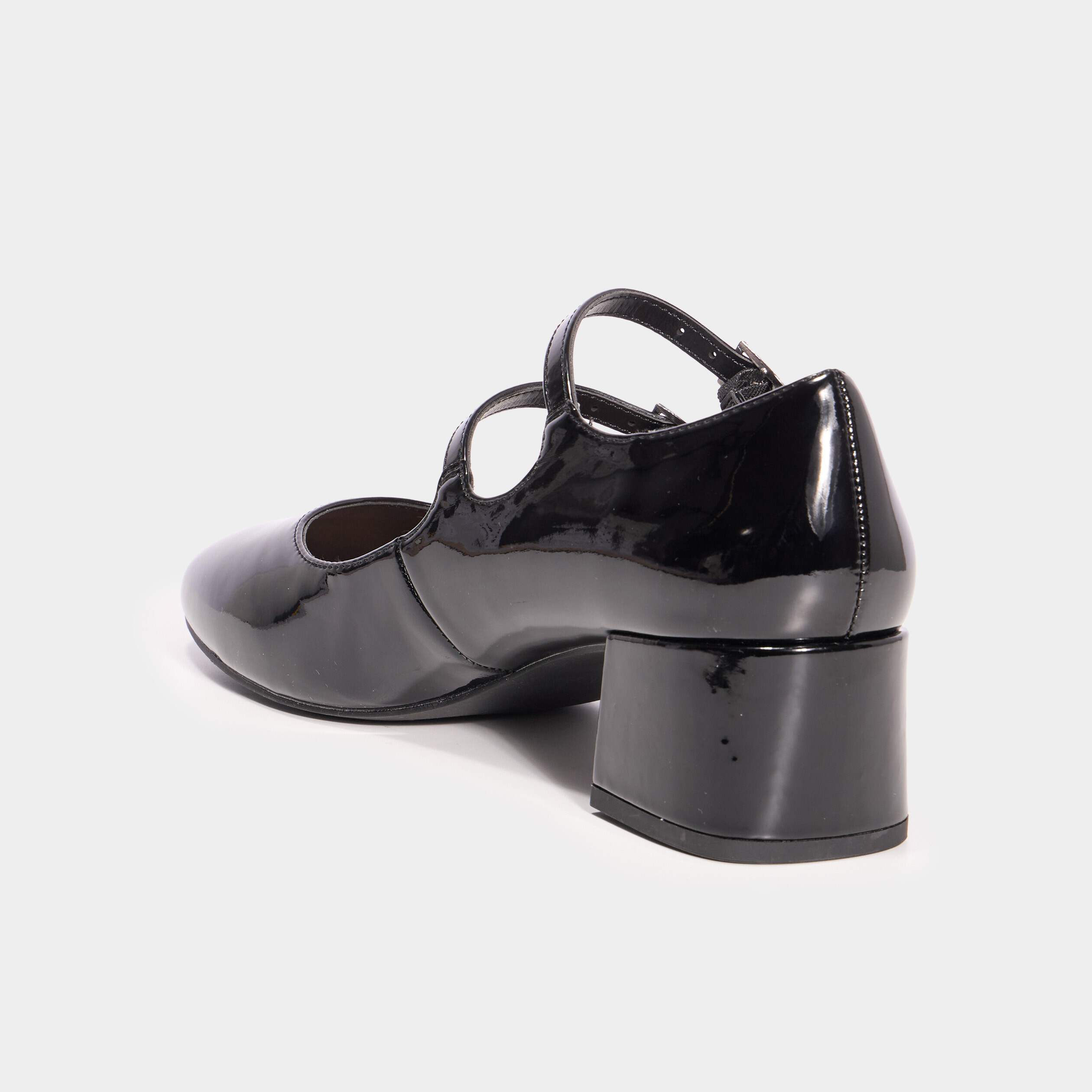 Babies vernies à talons carrés noir femme | La Halle
