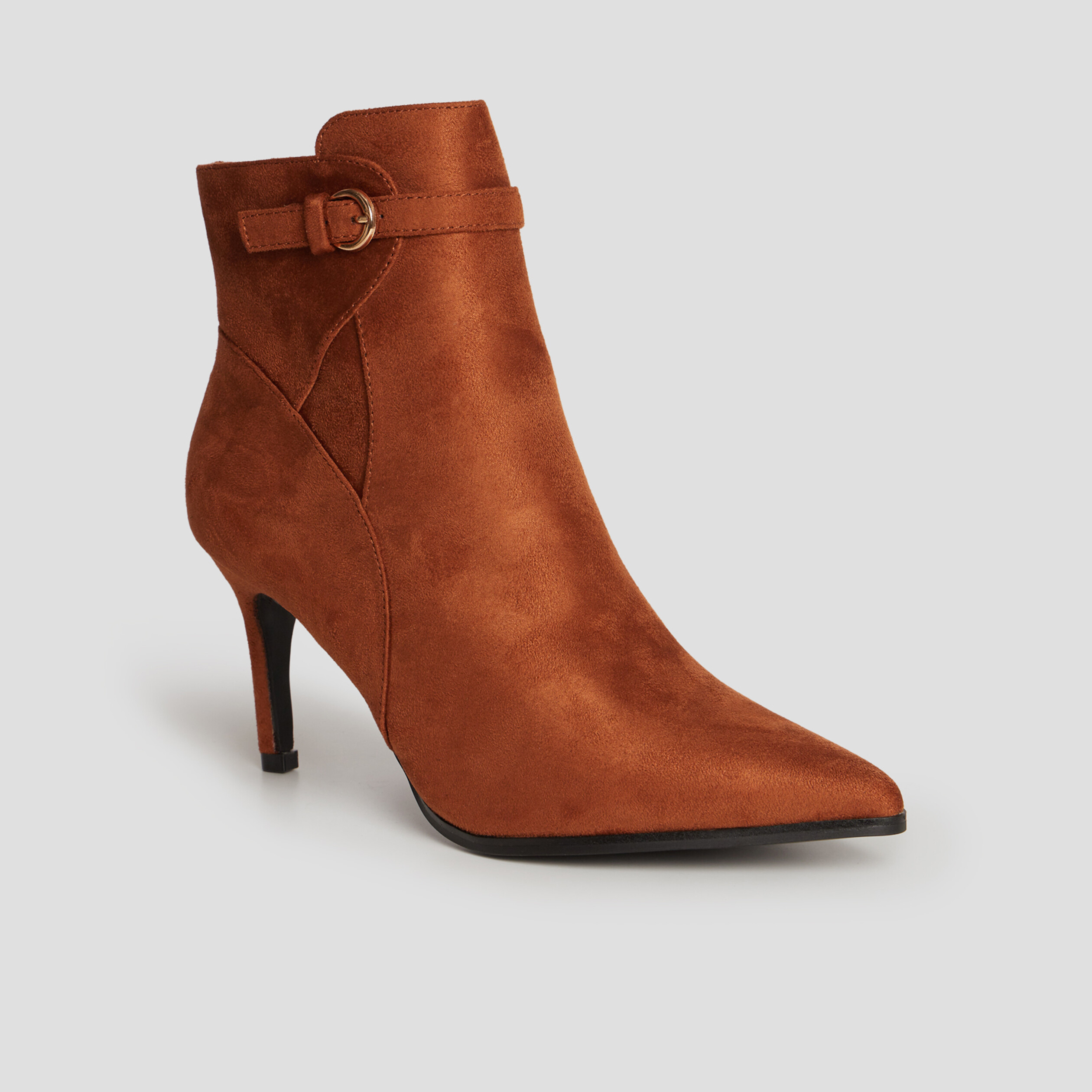 Bottines boucles et talons aiguilles marron femme | La Halle