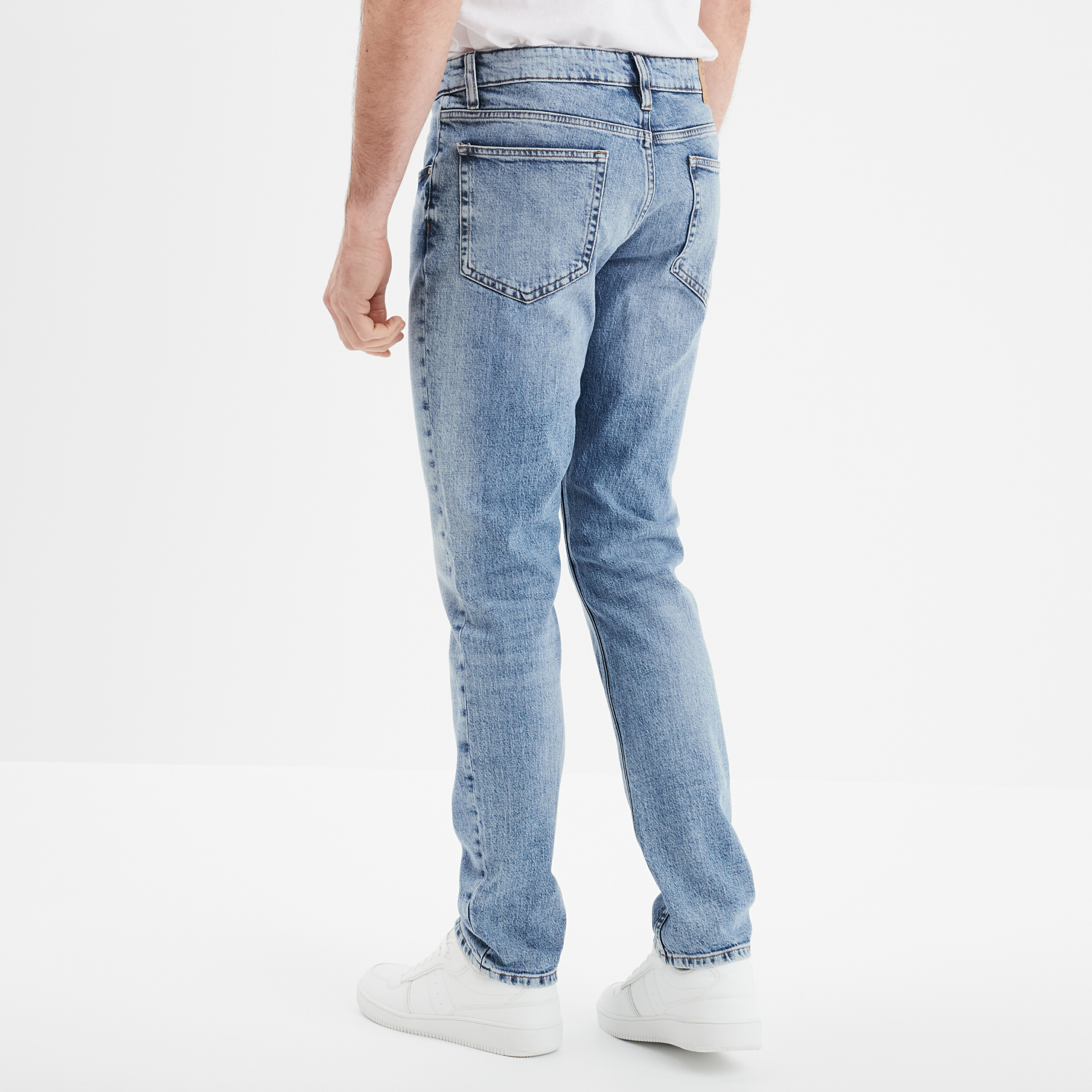 Jeans denim straight 5 poches denim triple stone homme | La Halle