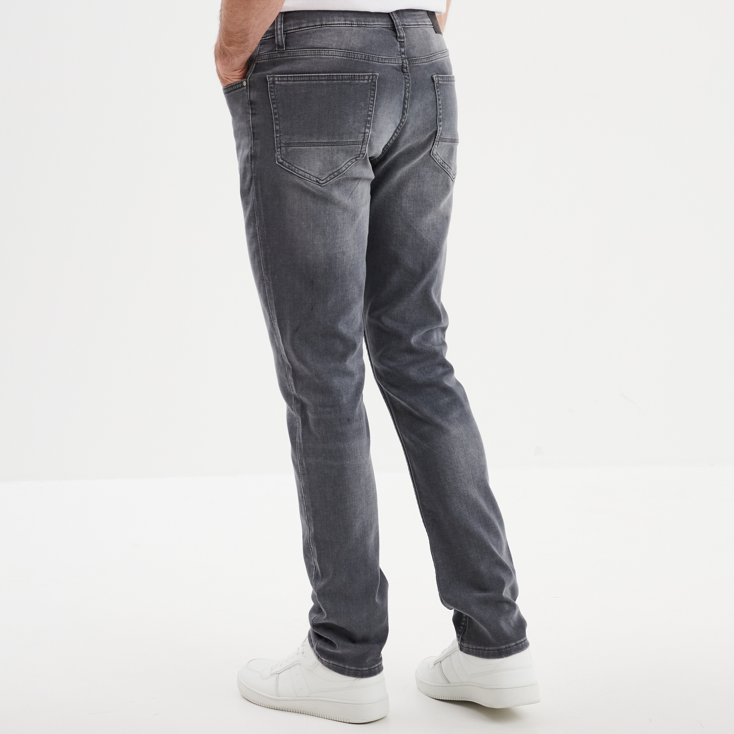 Jean stretch coupe slim denim gris homme | La Halle