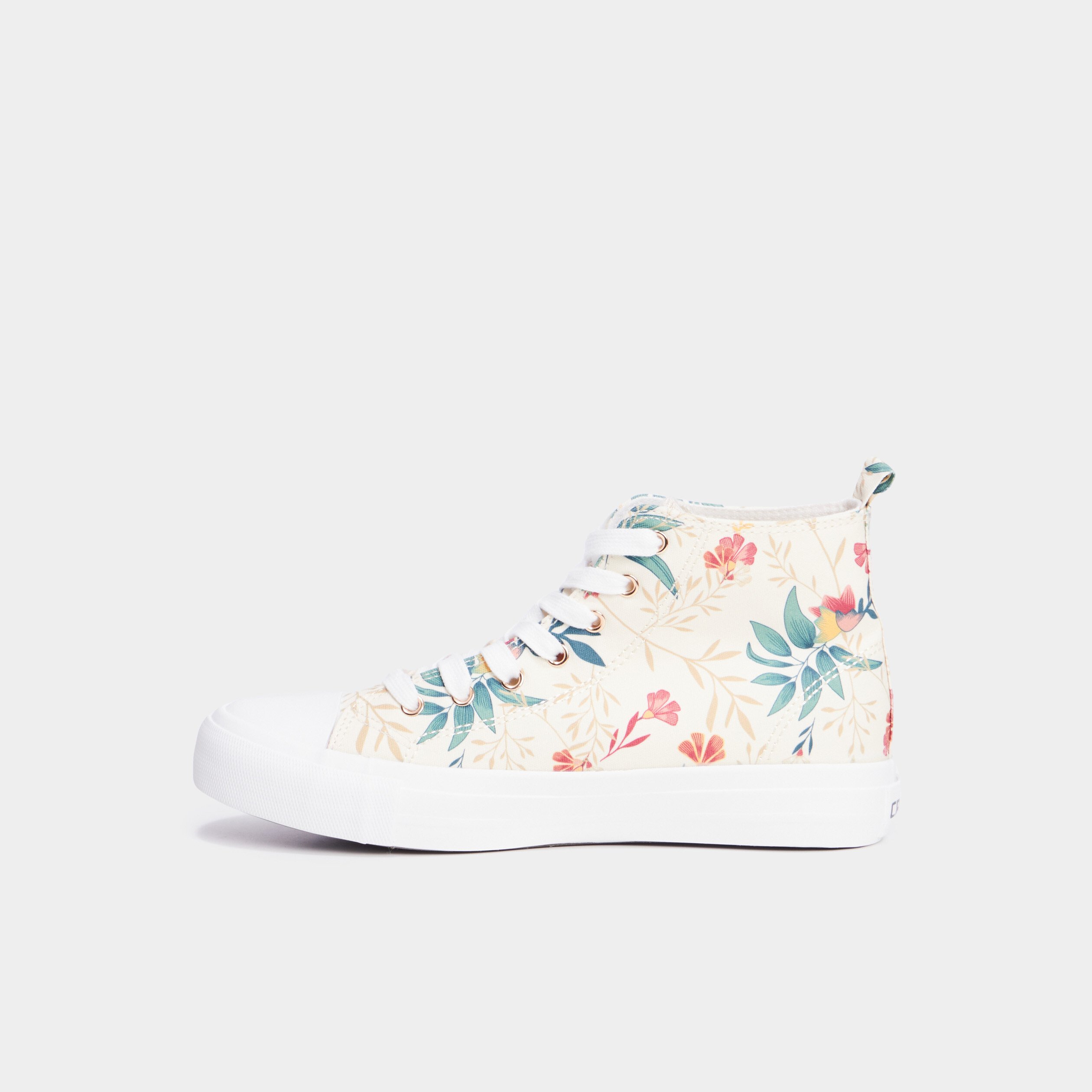 Baskets montantes en toile multicolore femme | La Halle