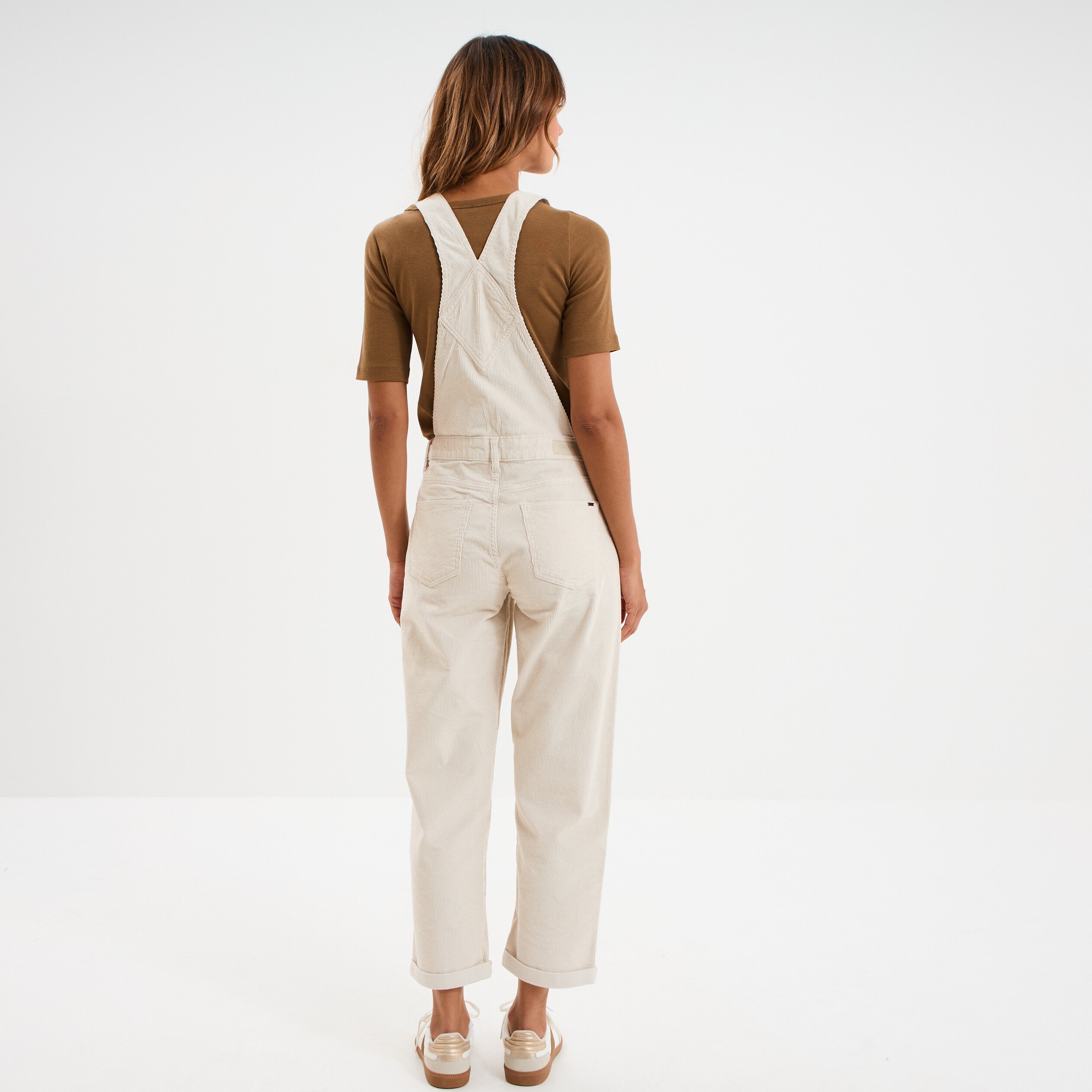 Salopette effet velours côtelé coton sable femme | La Halle