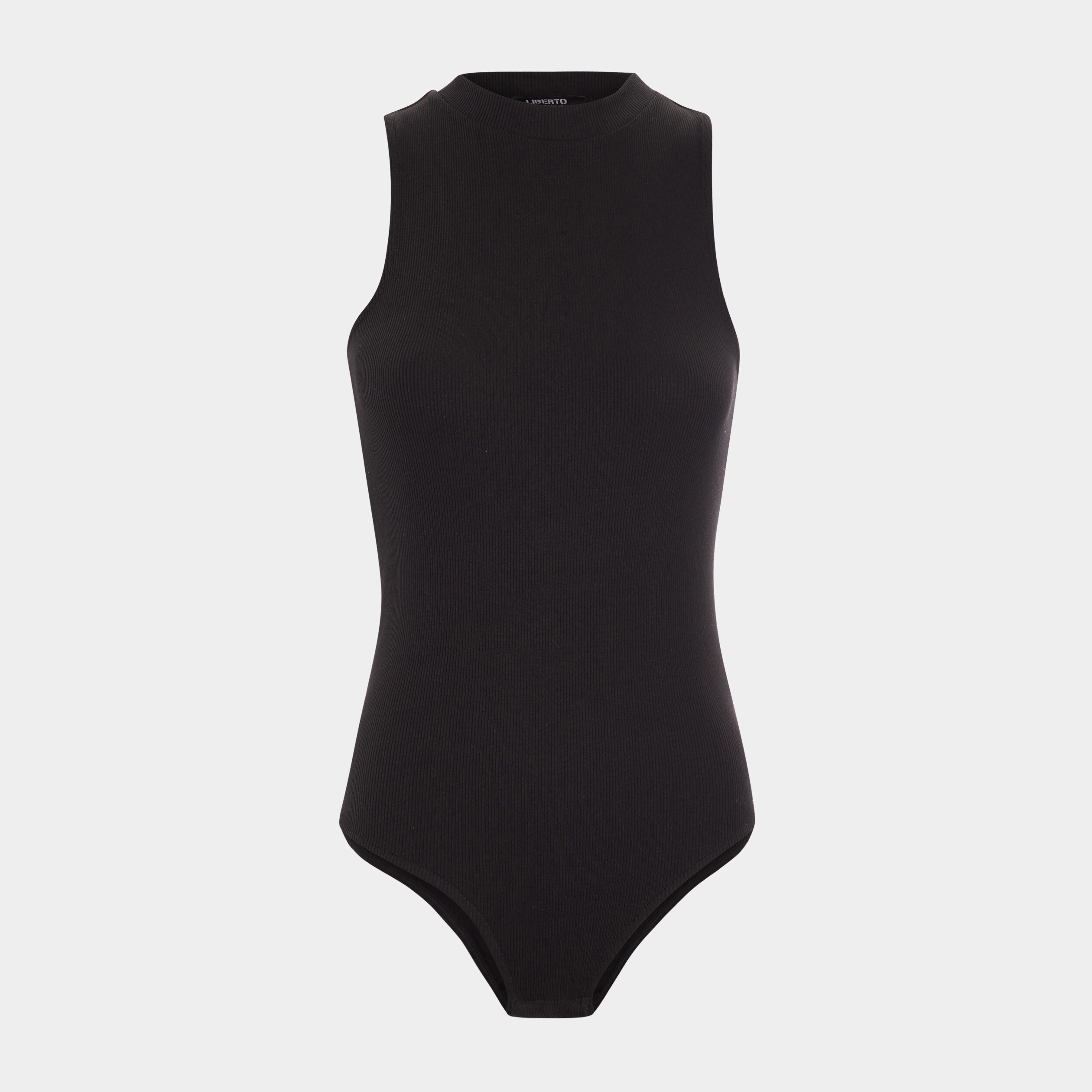 Body côtelé sans manches col montant noir femme | La Halle