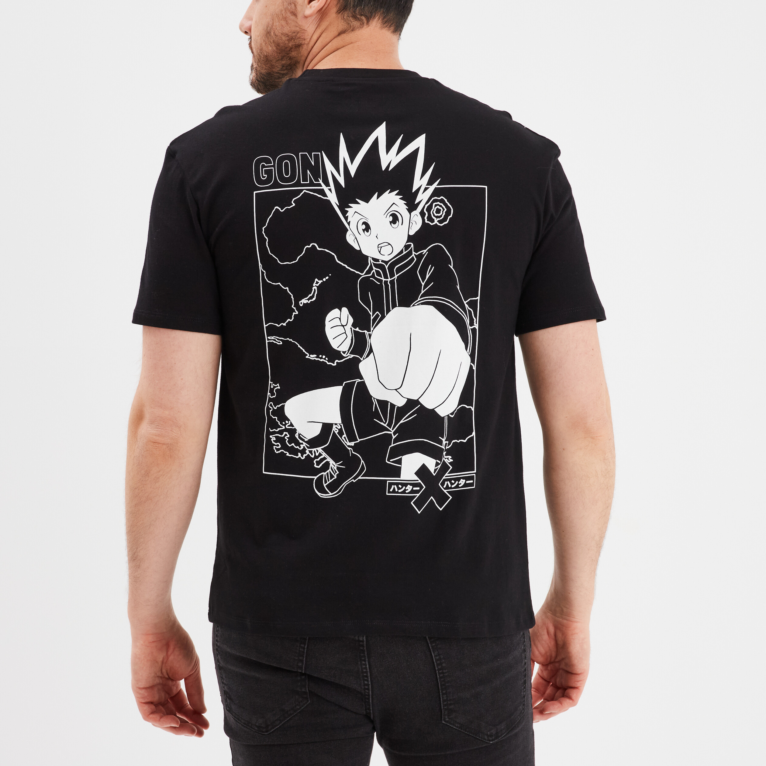 T-shirt col rond Hunter X Hunter noir homme | La Halle