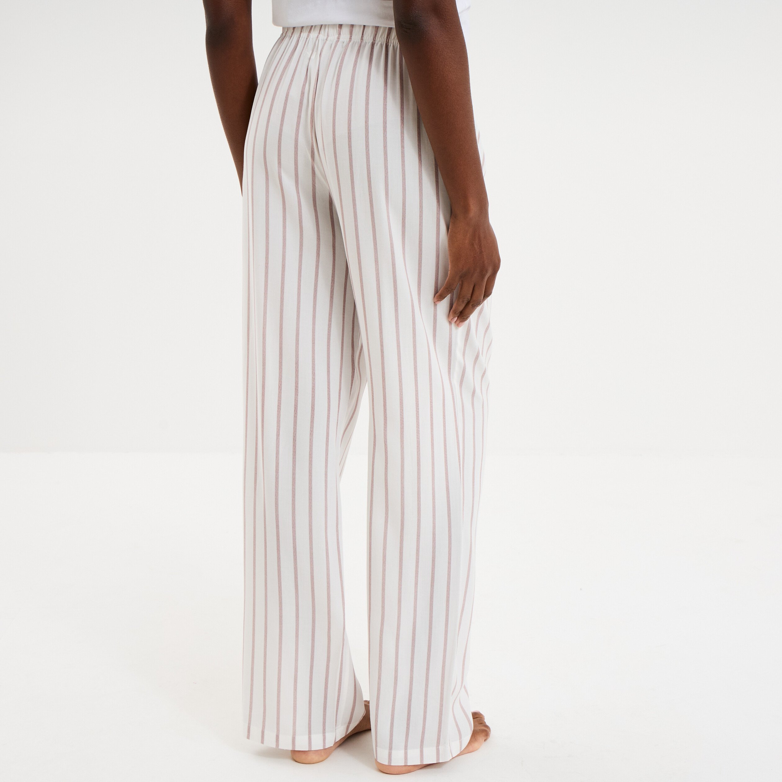 Pantalon de pyjama fluide ecru femme | La Halle