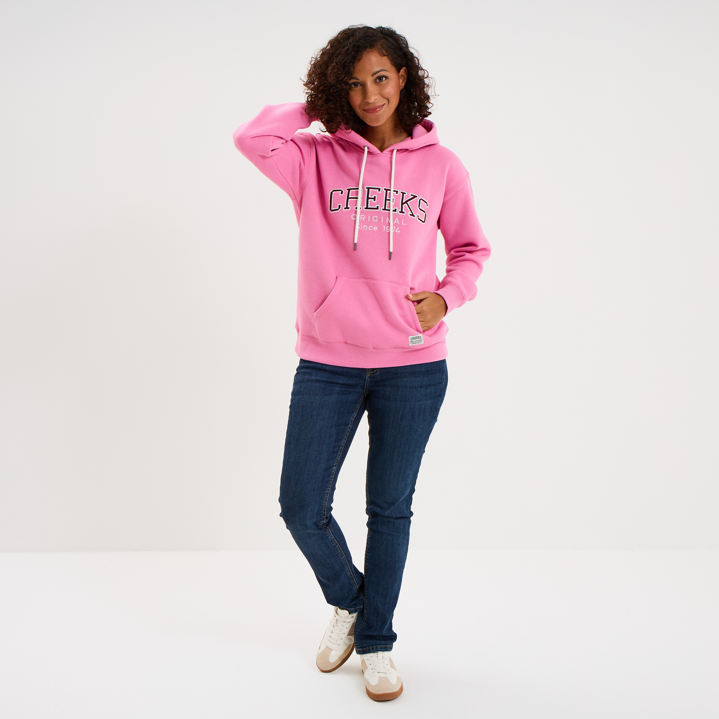 Sweat à capuche hoodie rose vif femme | La Halle