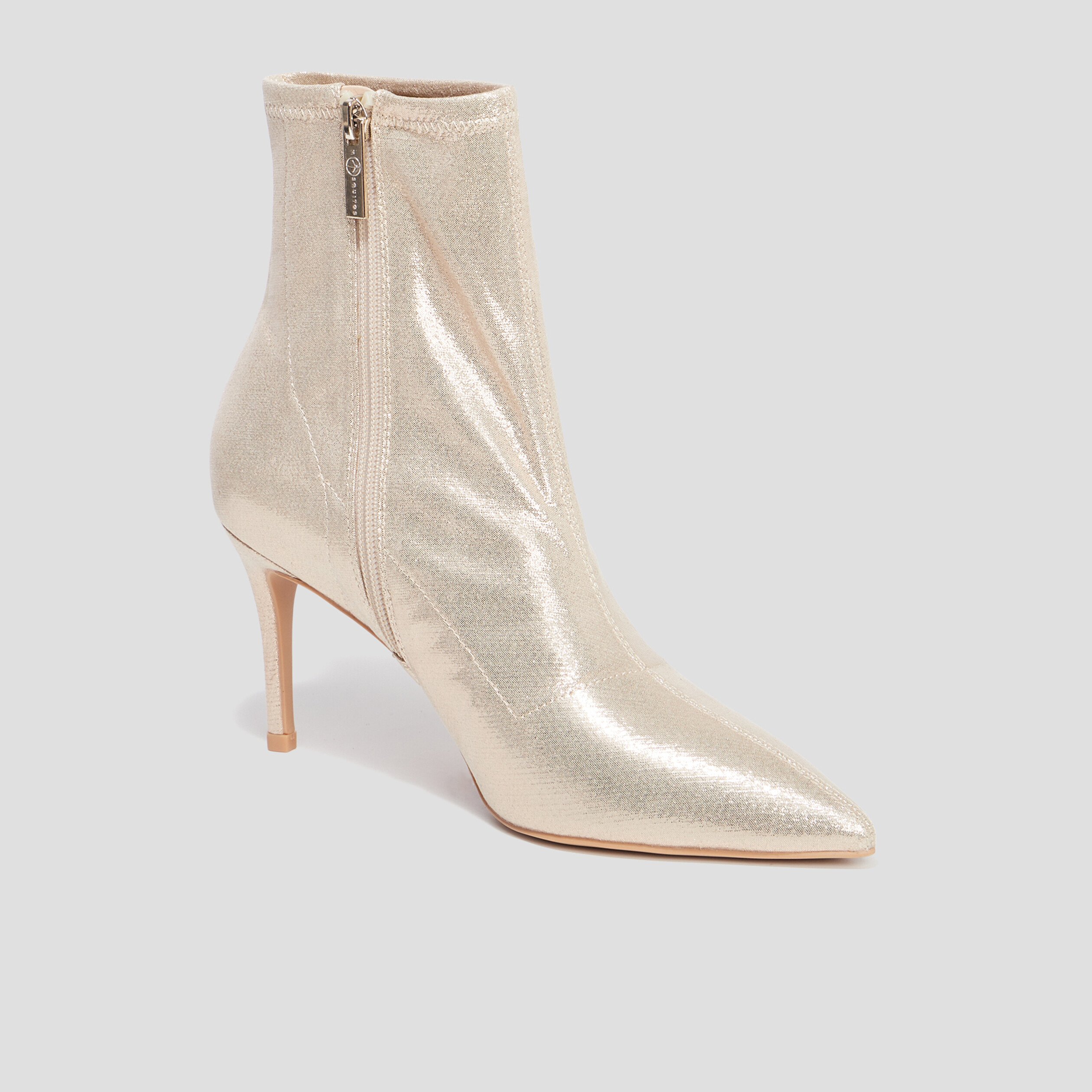 Bottines bouts pointus talons aiguilles jaune or femme | La Halle