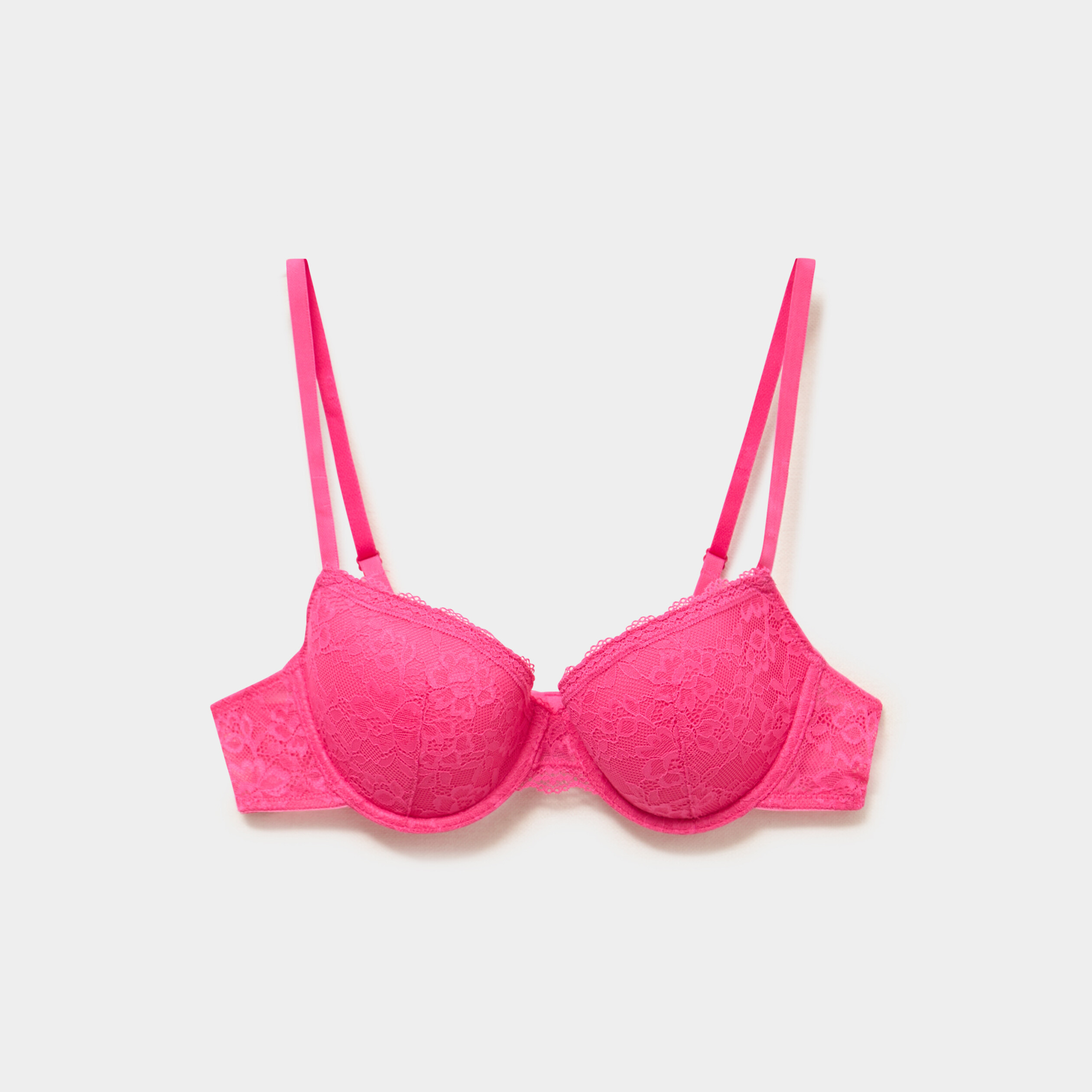 Soutien-gorge corbeille coques dentelle rose fushia femme | La Halle