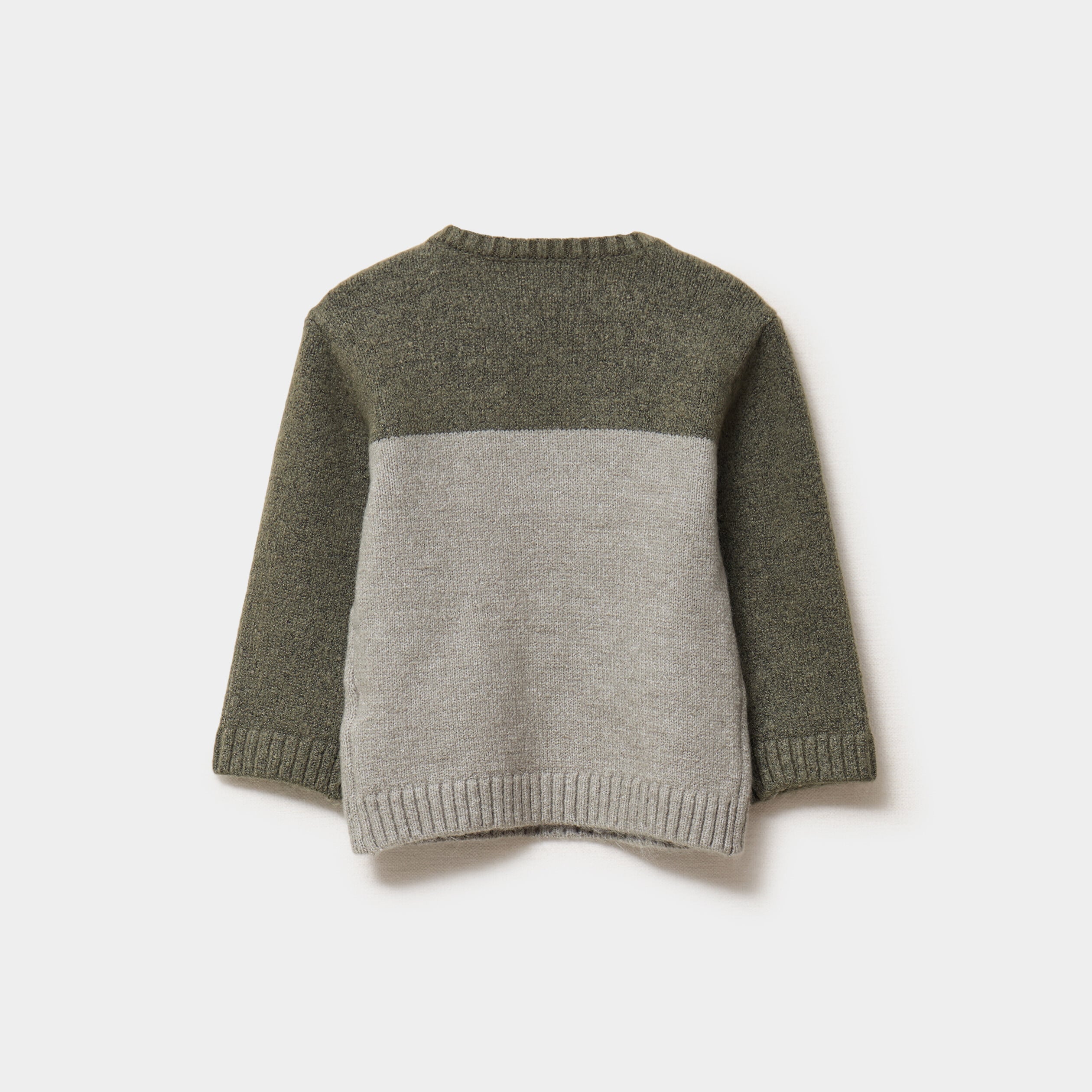 Pull col rond manches longues vert kaki bébé garçon | La Halle