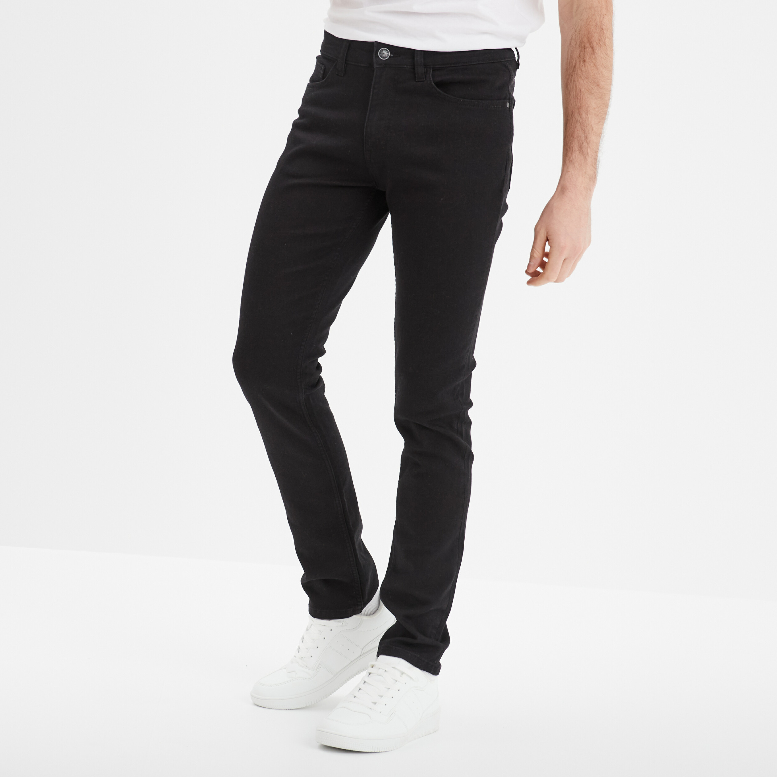 Jean stretch coupe slim denim noir homme | La Halle
