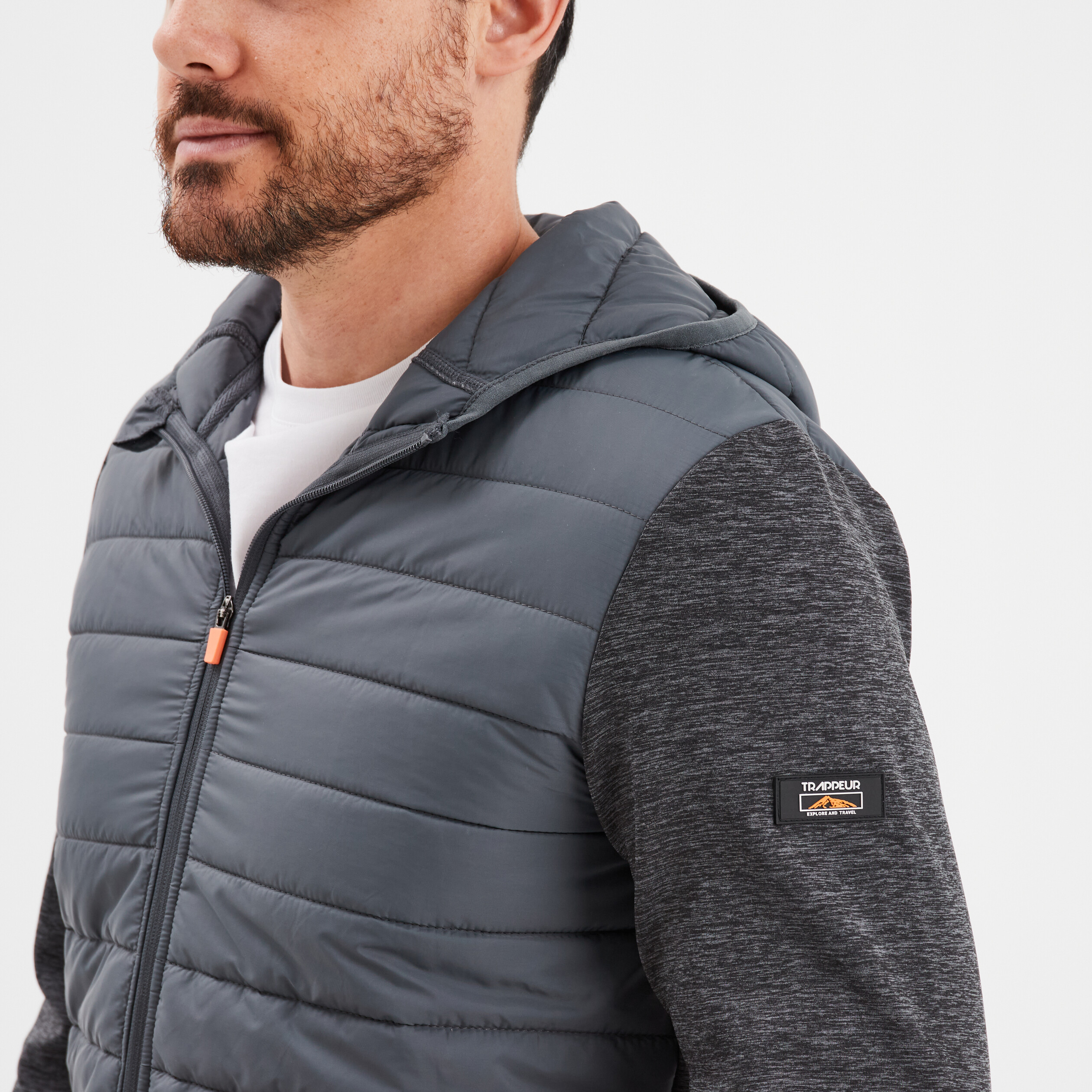 Gilet zippé à capuche Trappeur gris foncé homme | La Halle