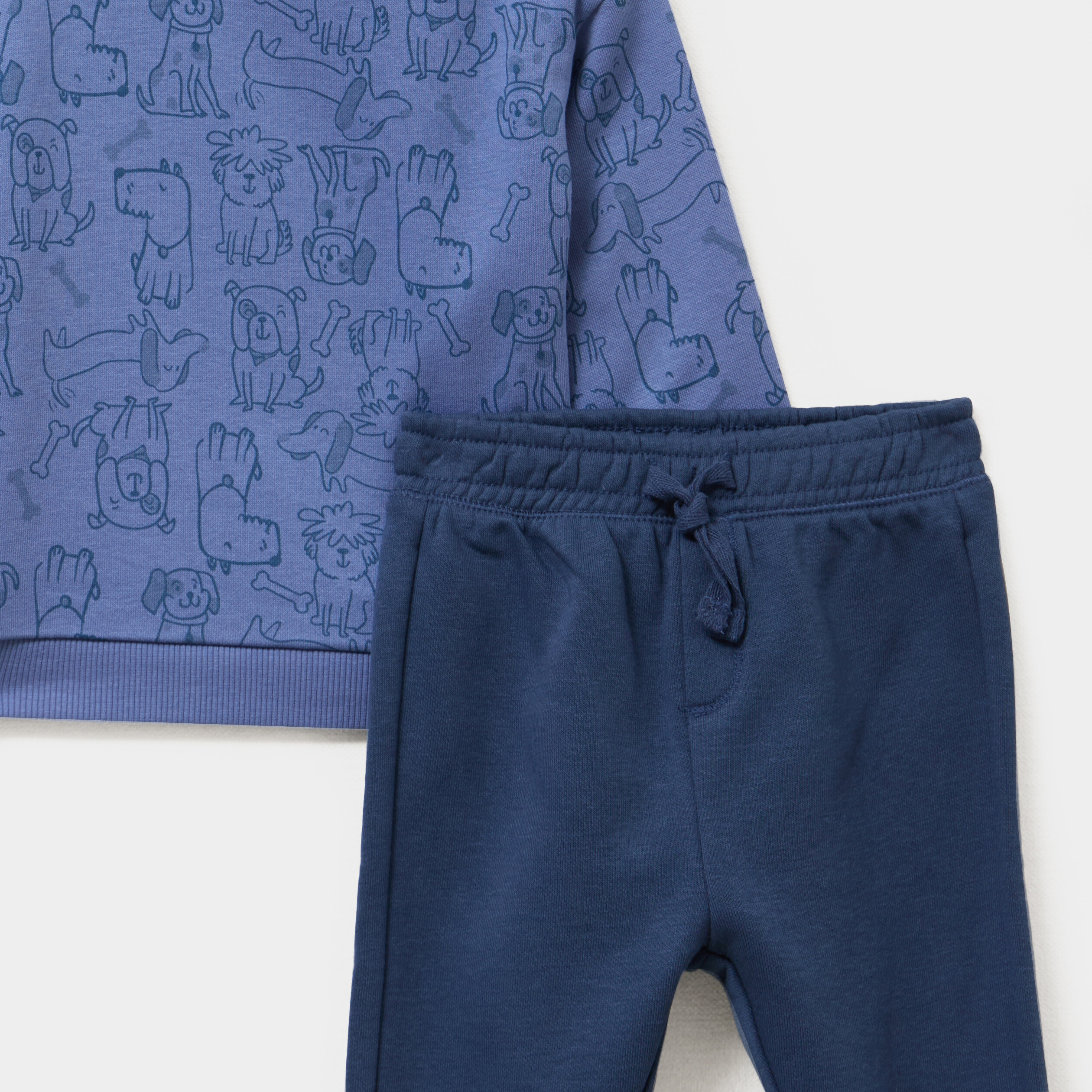 Ensemble de jogging 2 pièces bleu lavande bébé garçon | La Halle