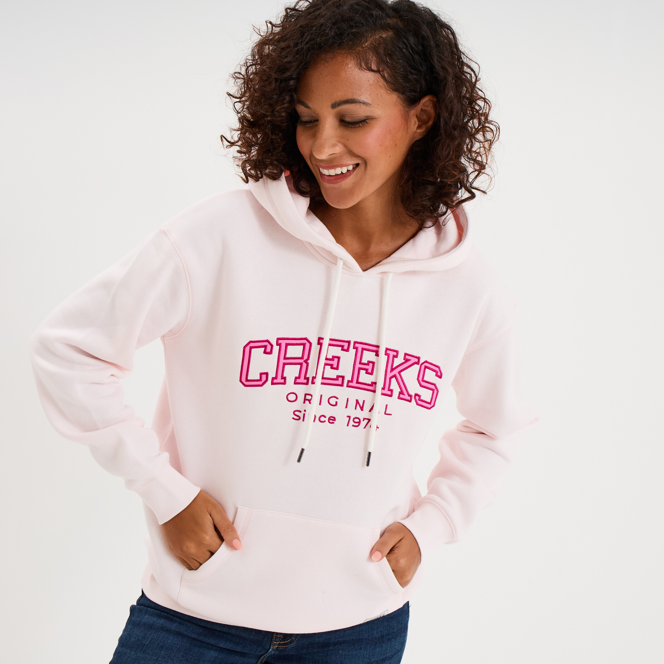 Sweat à capuche hoodie rose clair femme | La Halle