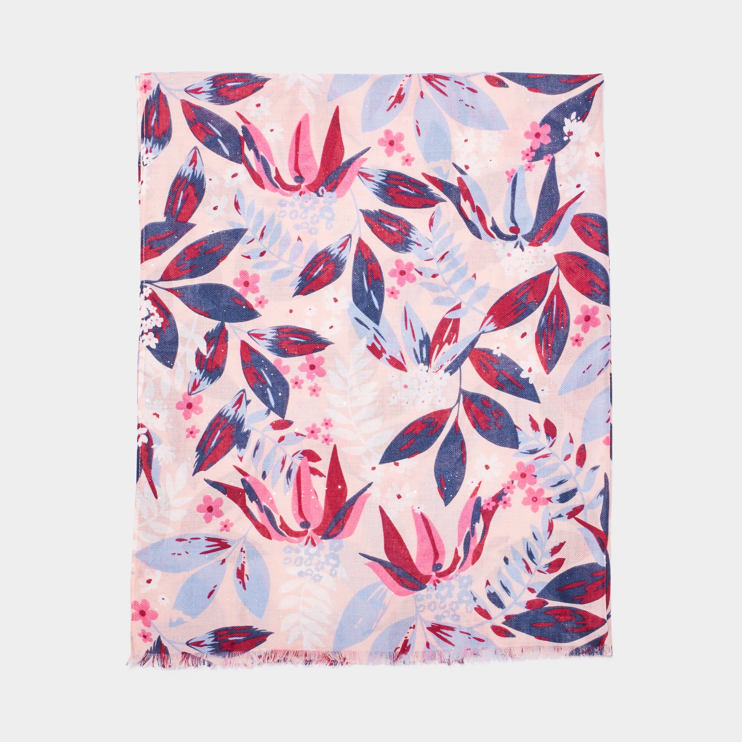 Foulard motif floral rose clair femme | La Halle
