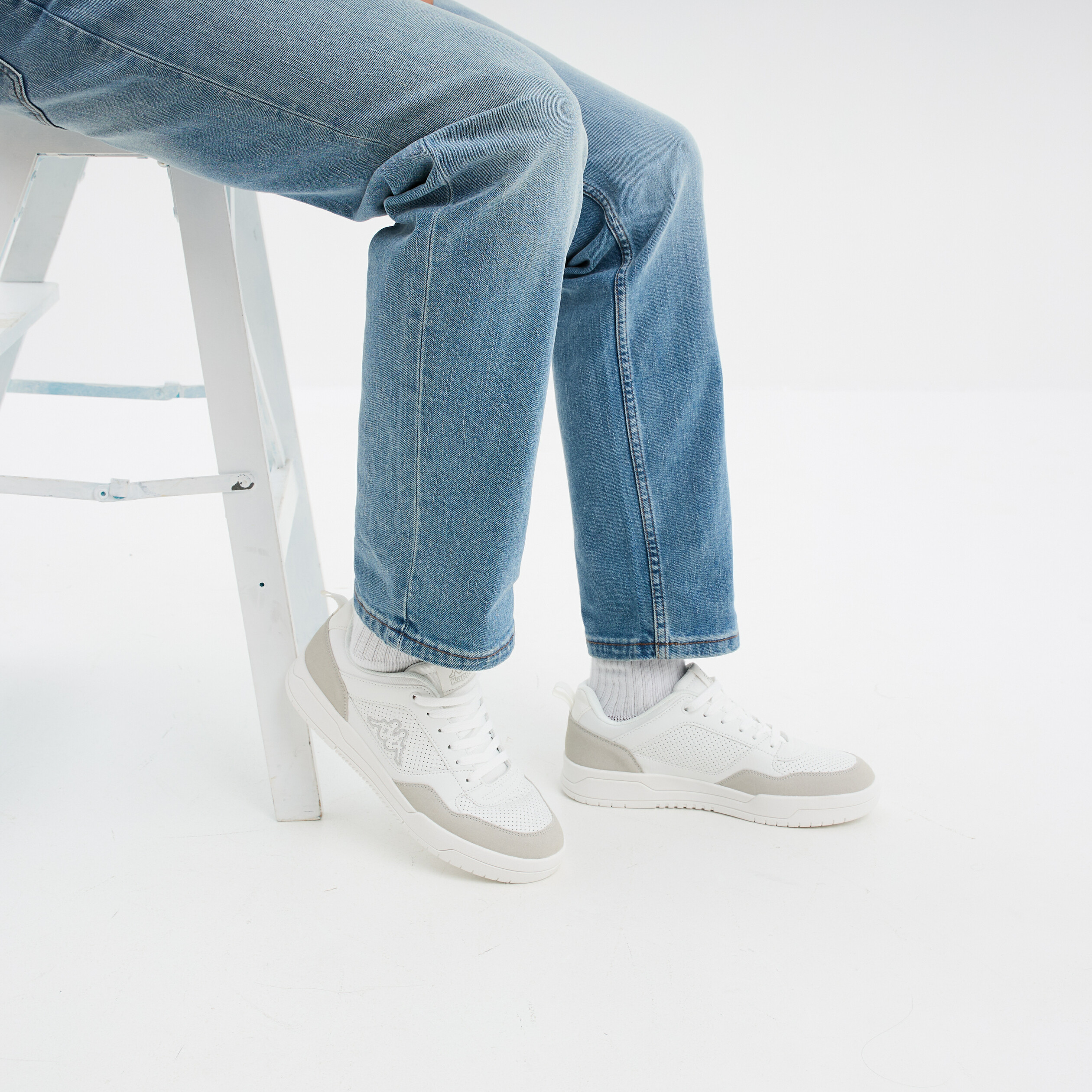 Tennis basses à lacets Kappa blanc homme | La Halle